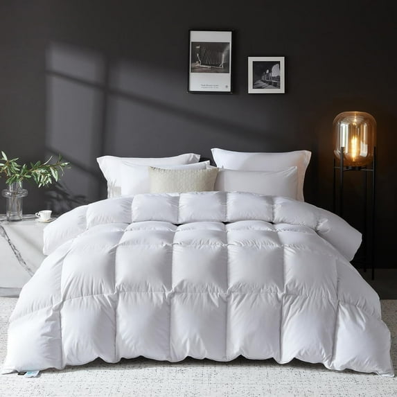 Goose Feather Down Fiber Comforter, 100% Organic Cotton Fabric Duvet ...