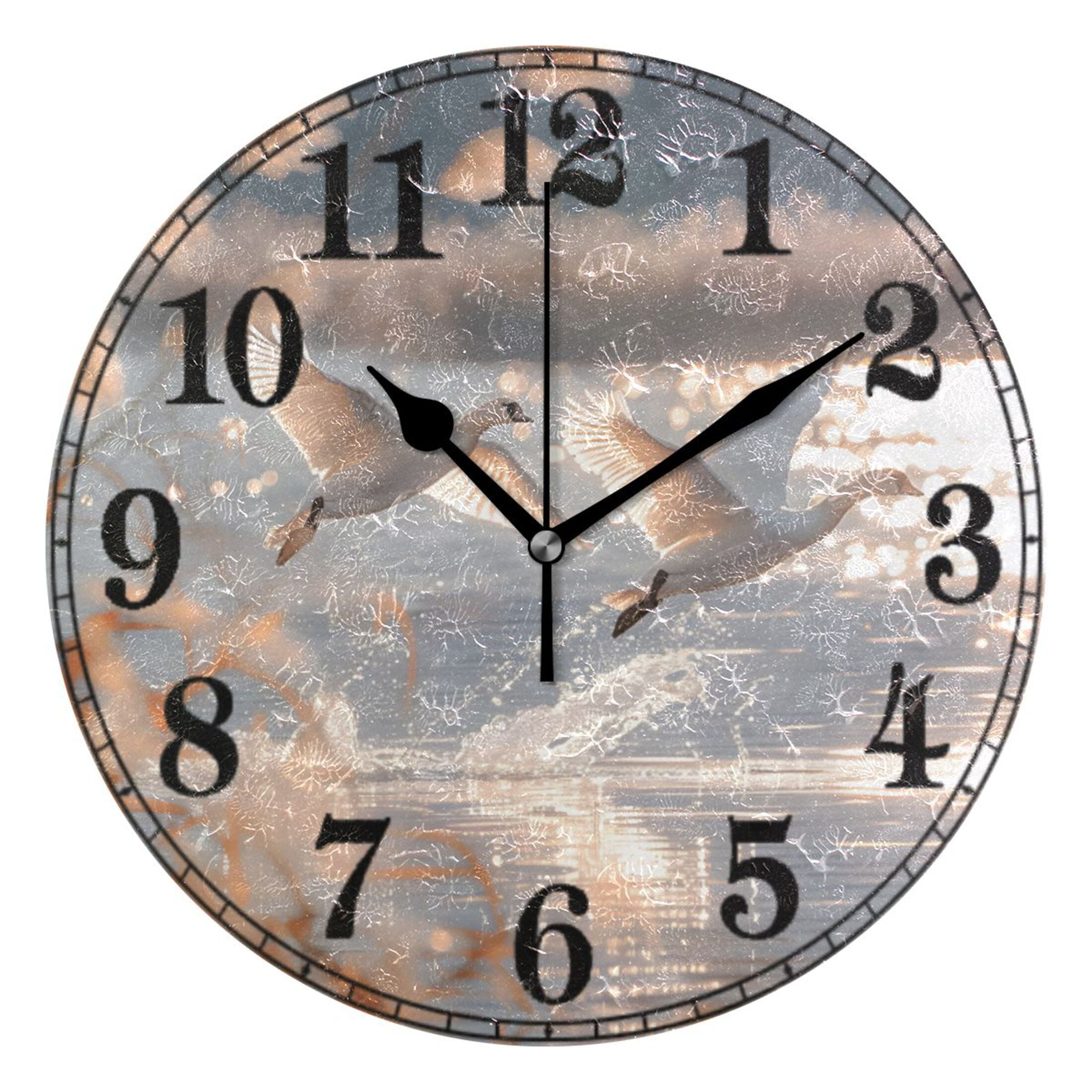 Goose Flying Silent Wall Clock 10" Non-Ticking Battery Clock - Walmart.com