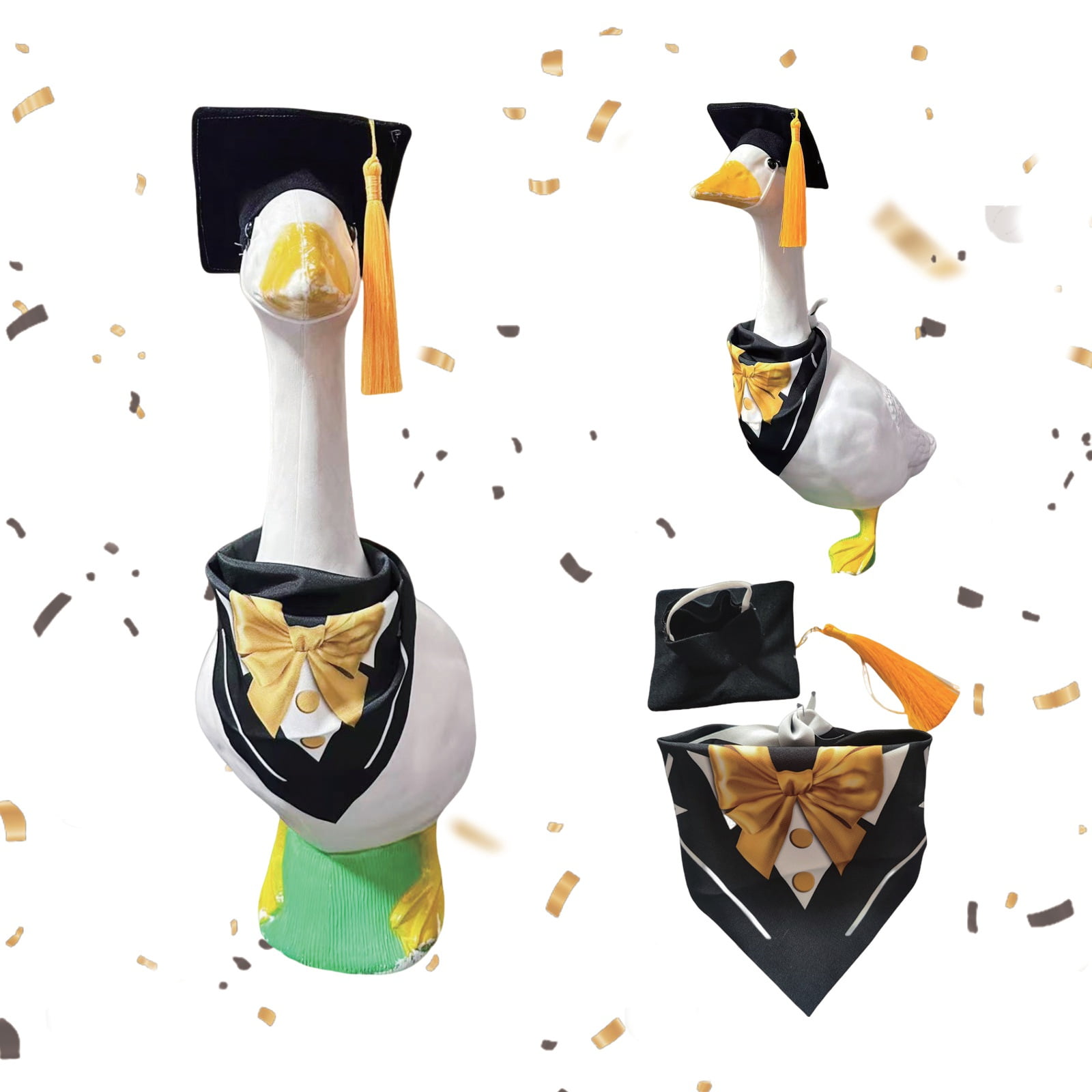 Goose Grad Hat Goose Black Graduation Hat with Yellow Tassel and Tuxedo ...