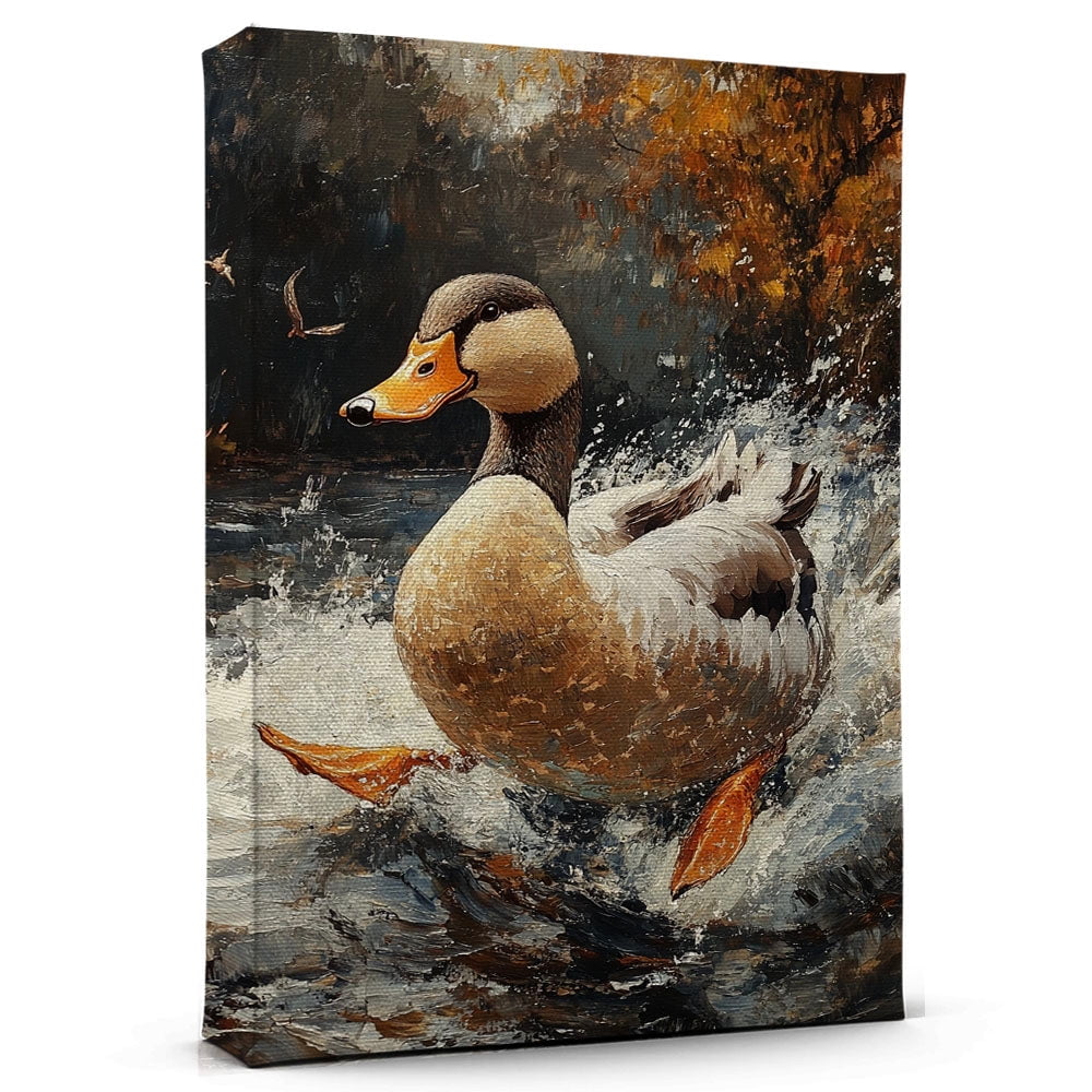 Goose Gray Domestic Canvas Painting Animal Artwork,Colorful Goose Gray ...