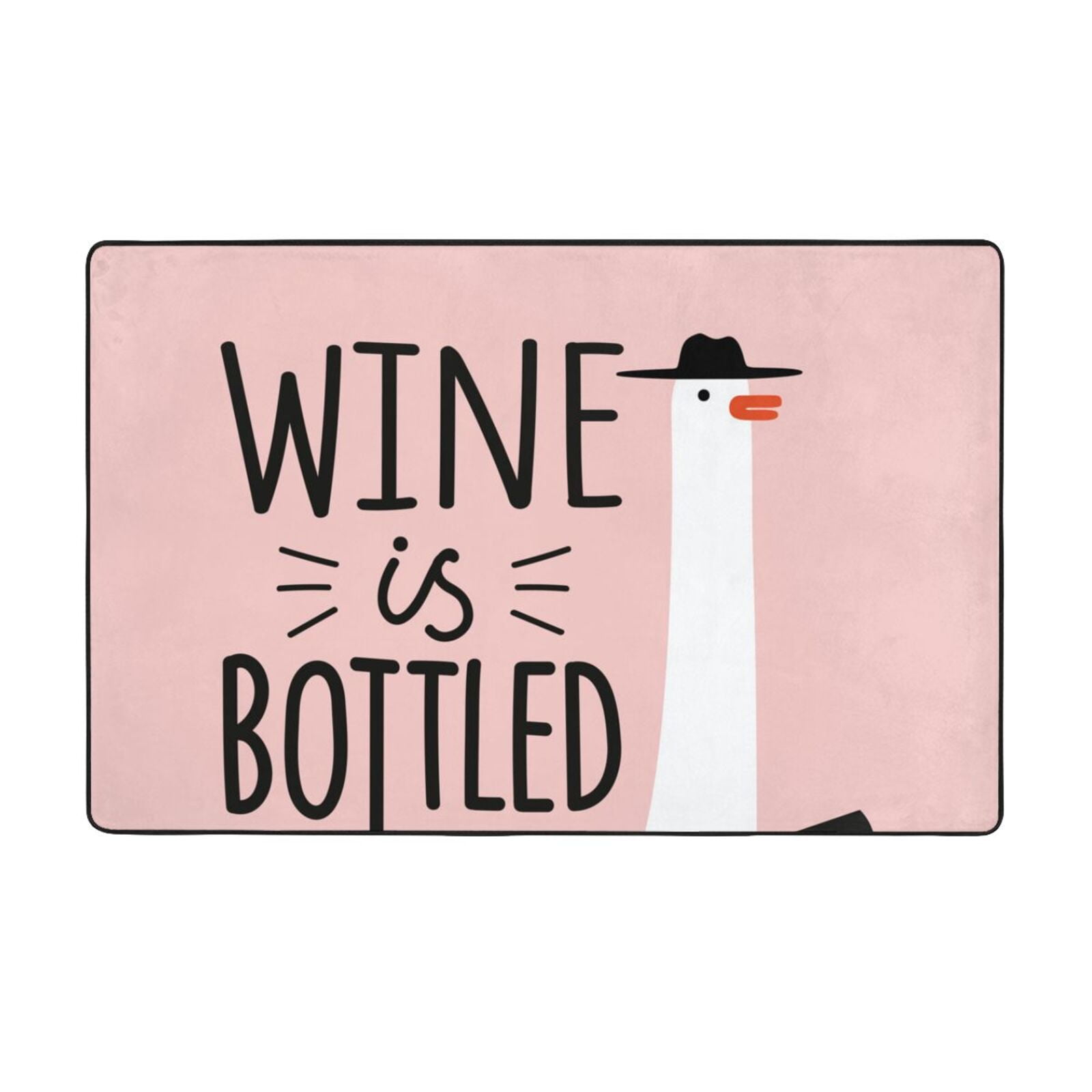 Goose Holding Wineglass with Red Wine Universal Door Mat Indoor ...