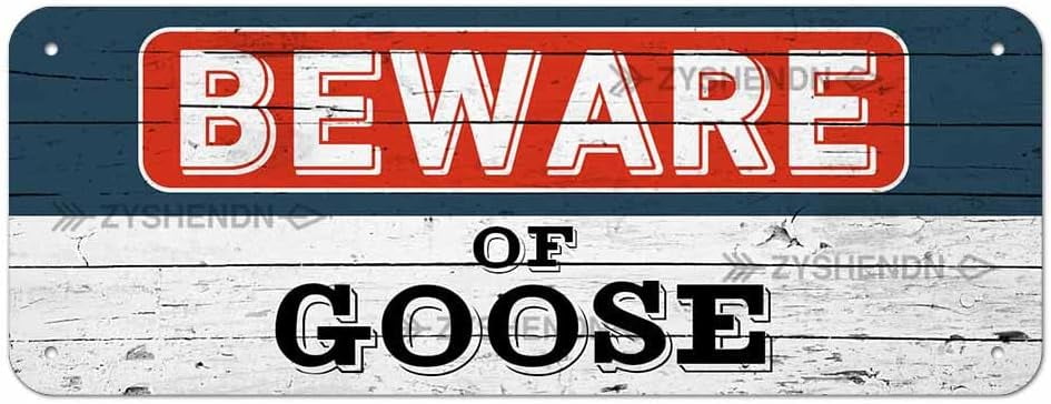Goose Metal Sign Beware of Goose Vintage 4"x16" Warning Signs About ...