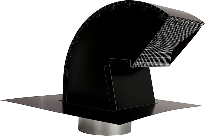 Goose Neck Painted Exhaust Roof Vent with Extension (8 Inch, Black ...