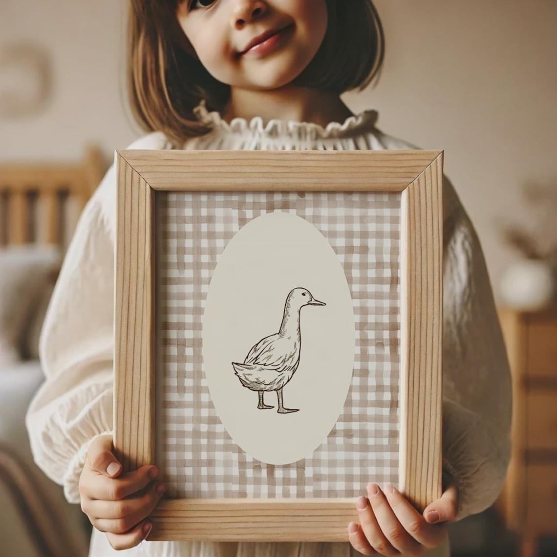 Goose Nursery Print Girl Room Artwork Pink Decor Cute Goose Print ...
