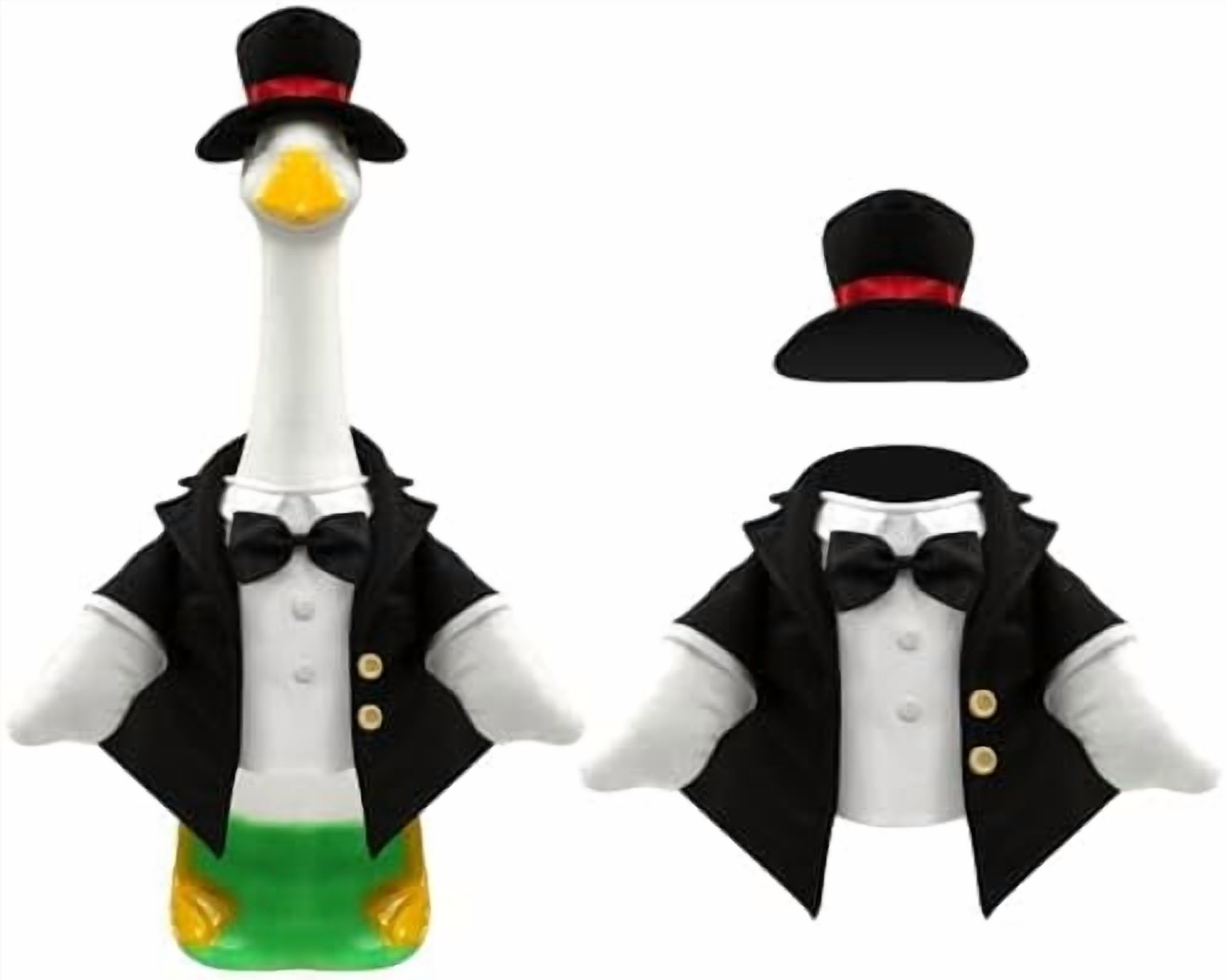 Goose Outfits Wedding Porch Goose Outfits with Suit Blazer Top Hat Bow ...