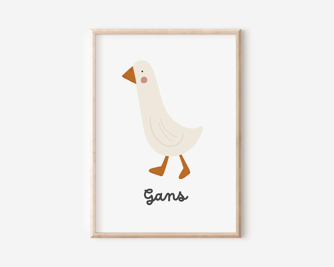 Goose Poster For Children'S Rooms In A4 And A3, Wall Decoration Gift ...