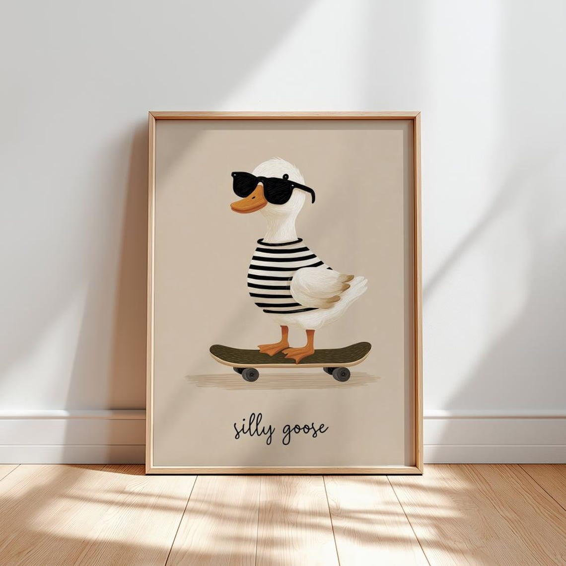 Goose Poster: Pastel Nursery Art, Dancing Duck, Unframed Poster Size ...