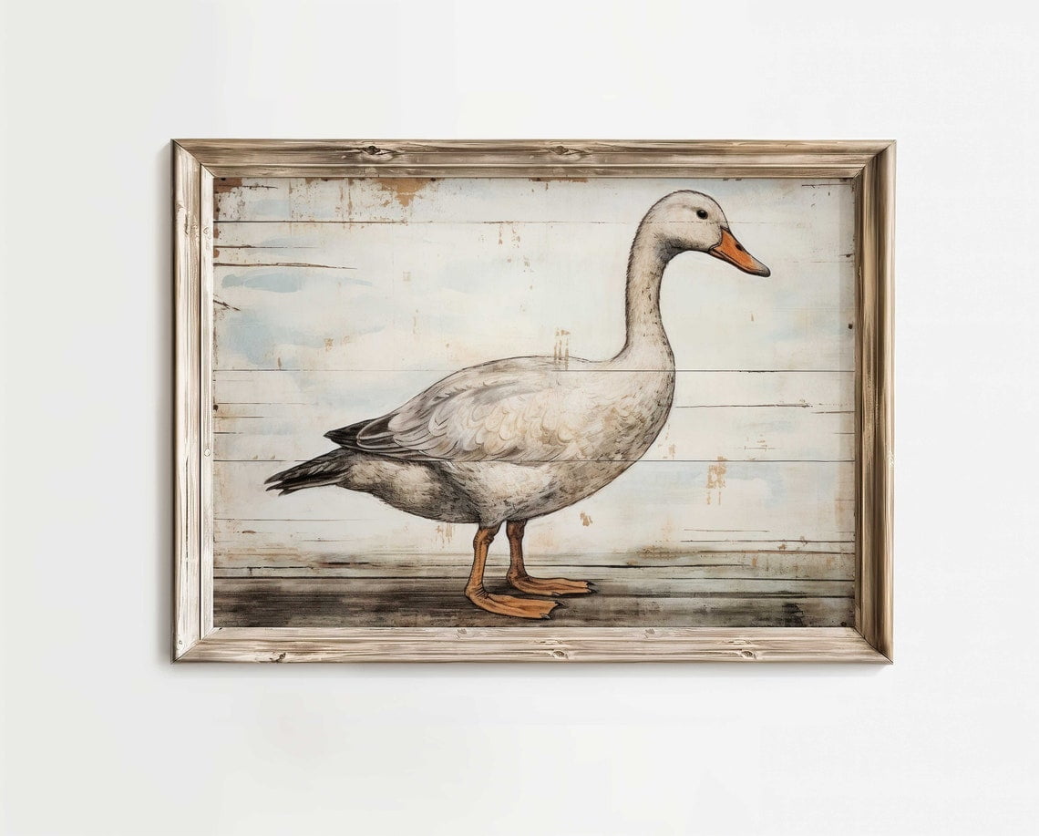 Goose Print, Vintage Farm Animal Print, Farm Goose Wall Art, Farmhouse ...
