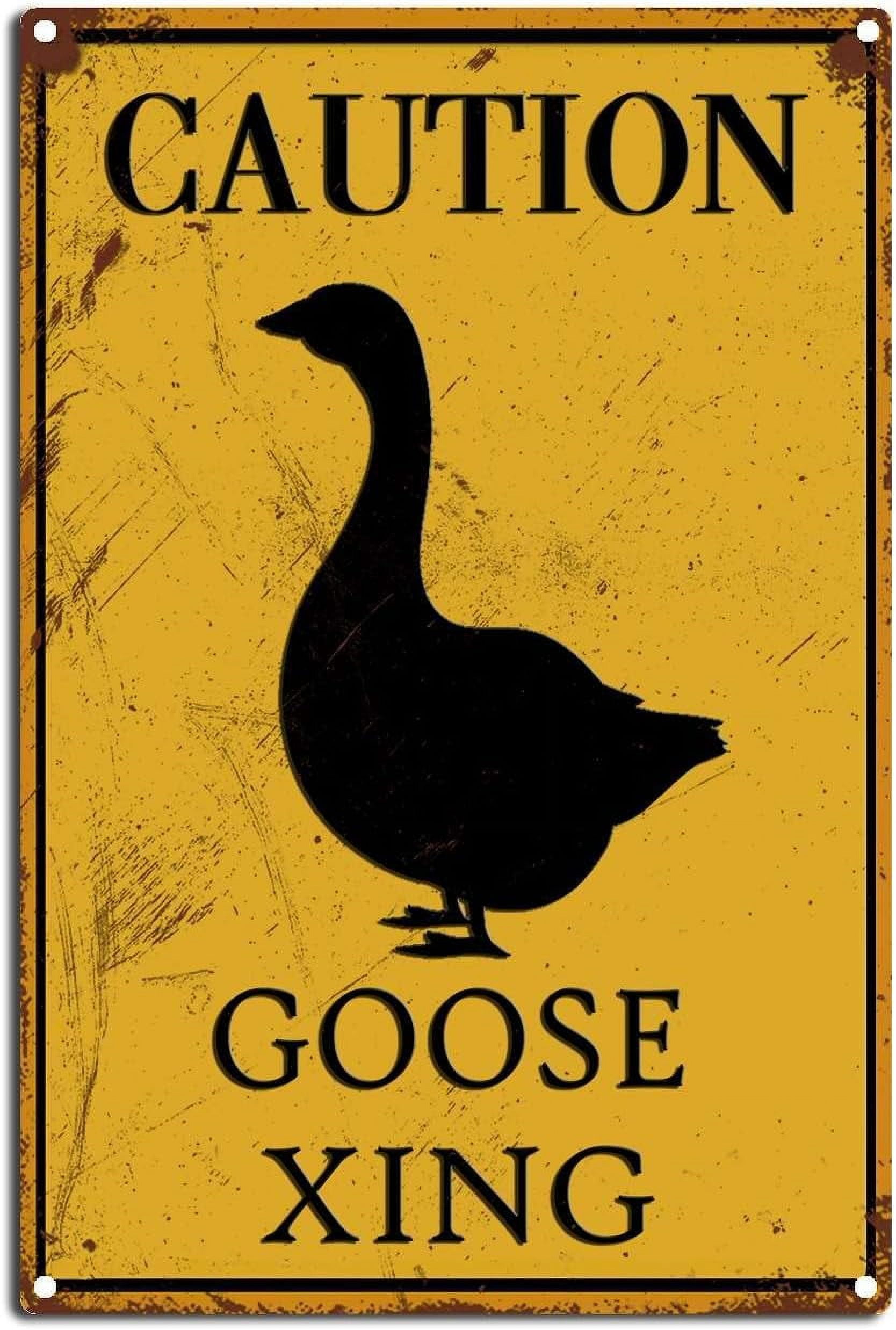 Goose Sign Caution Goose Xing Tin Sign Warning Animal Road Sign Wall ...