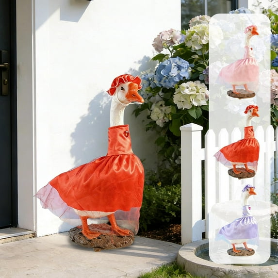 Goose Statue Outfit - Themed Holiday Decor, Weather-resistant Fabric ...