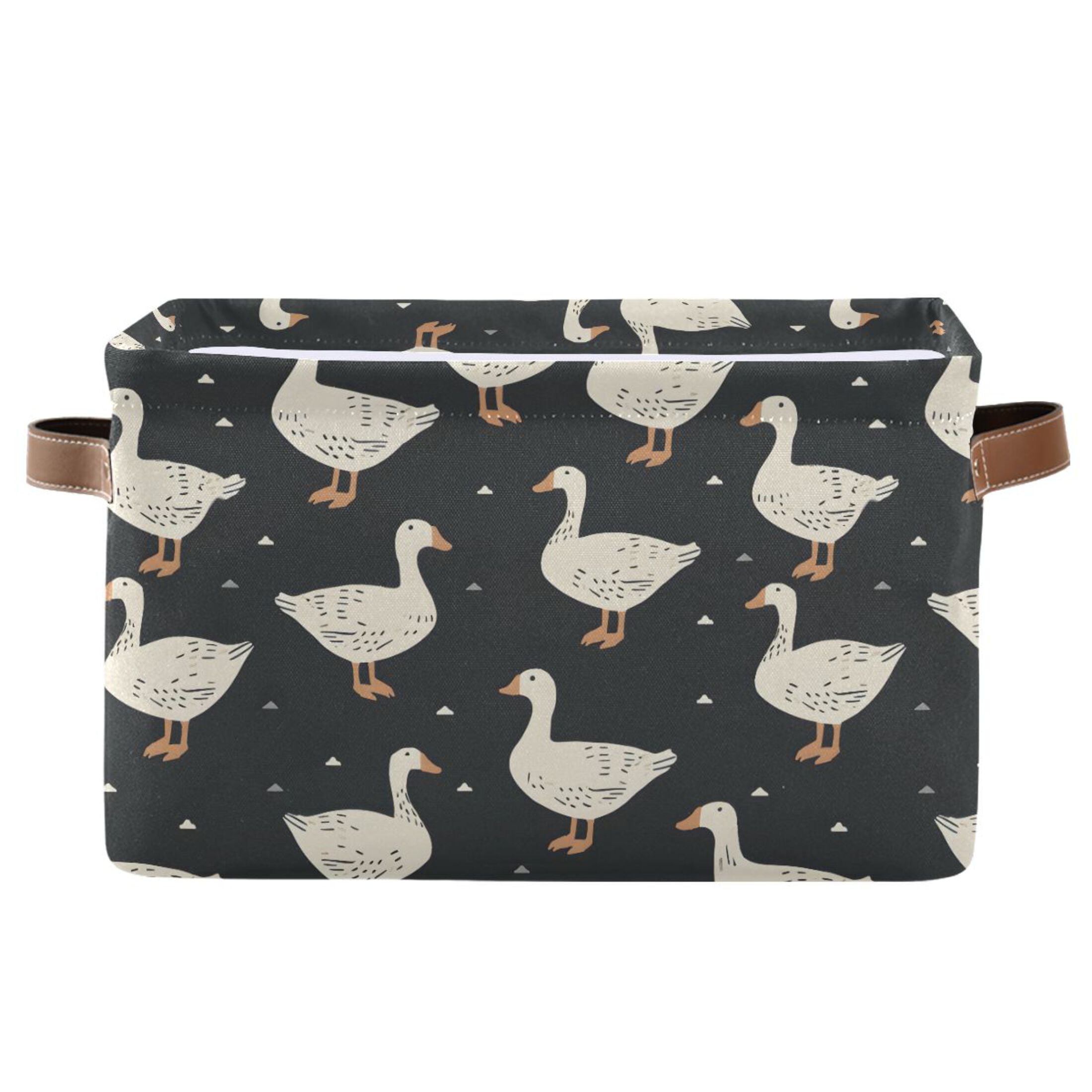 Goose and Duck Storage Bins with Handle Fabric Organizer Basket Foldable Box 1 Pack 14.2x10.2x8 ...
