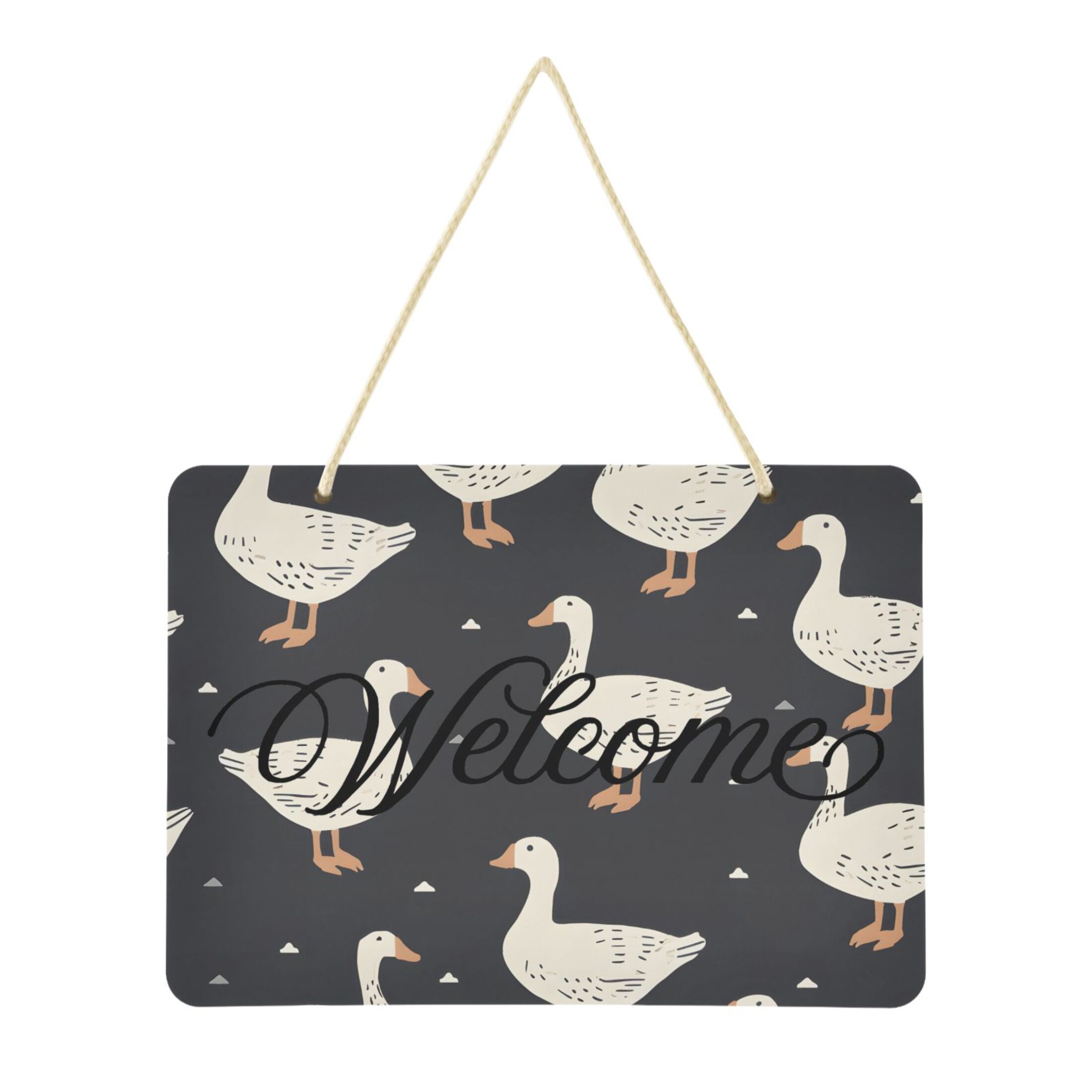 Goose and Duck Welcome Sign Front Door PVC 14x10 inch Hanger Hello Sign ...