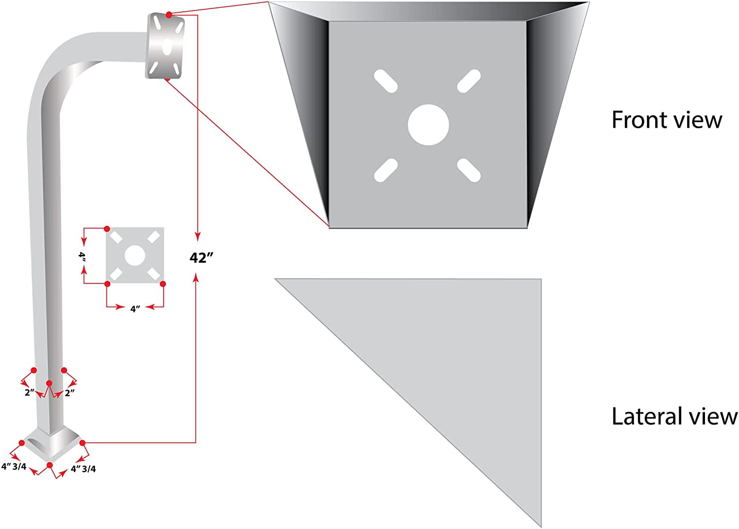 GooseNeck with Hood Cover for Keypad Stand Intercom Holder Curve Goose ...