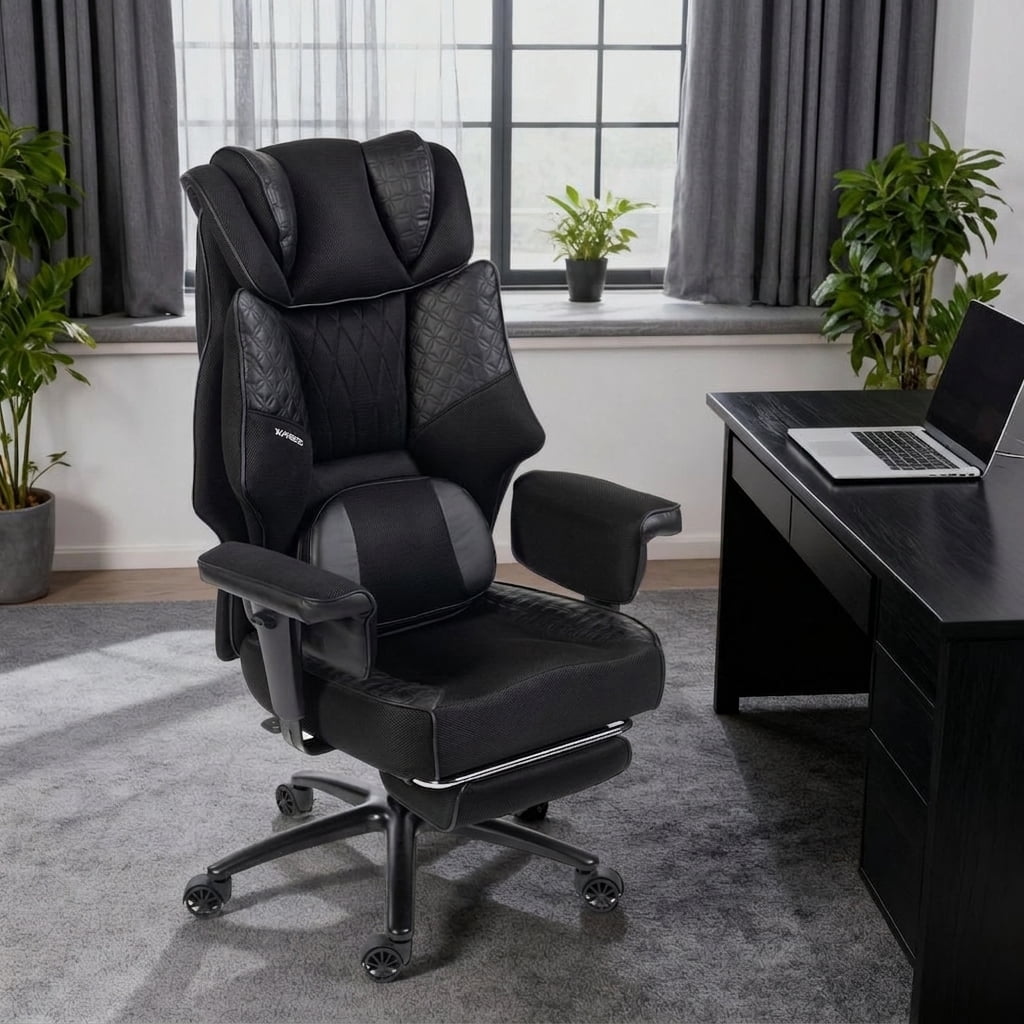 Goosea Big and Tall Office Chair with Massage Lumbar Support, Gaming ...