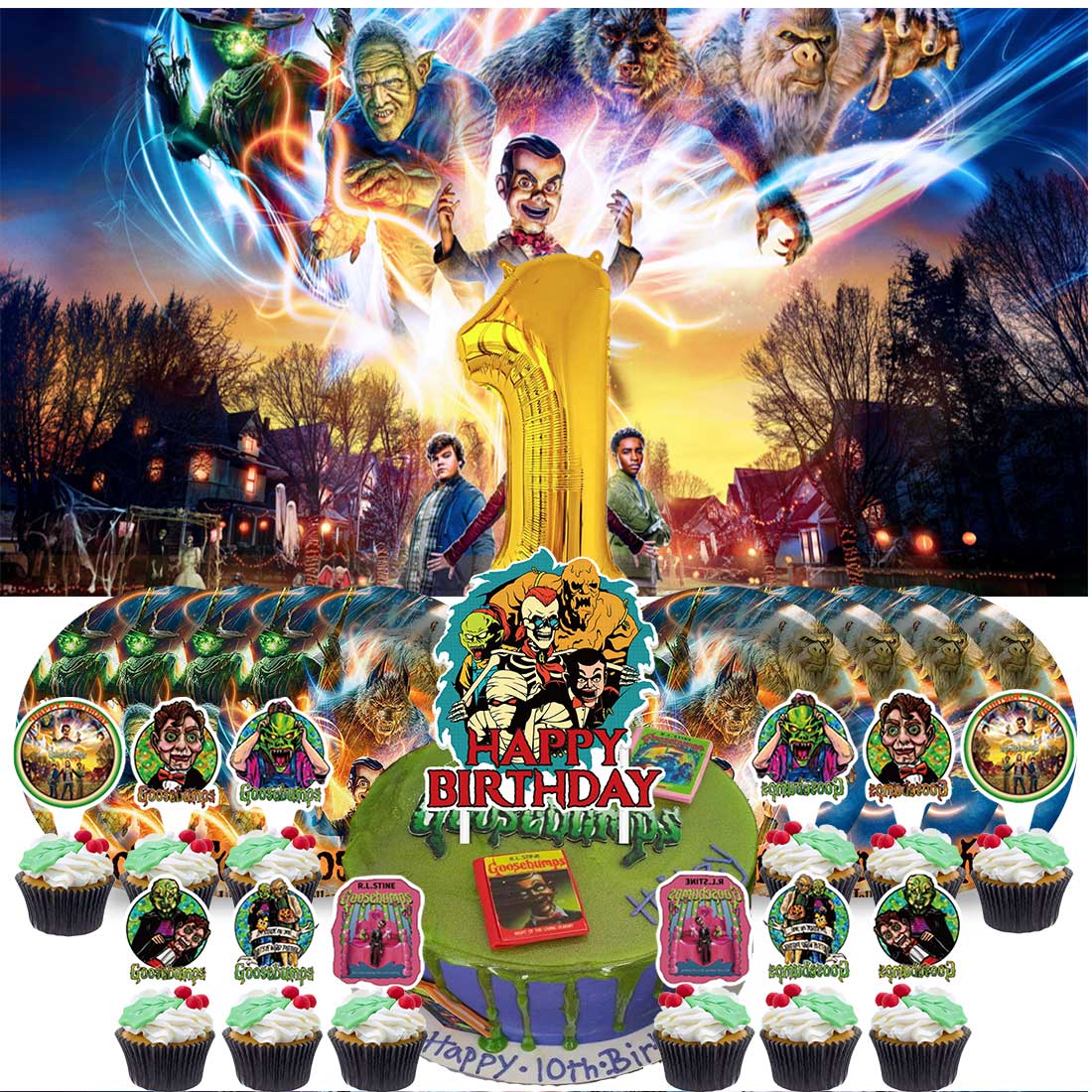 Goosebumps Balloons Party Supplies 1st Decor Tableware Birthday Cake ...