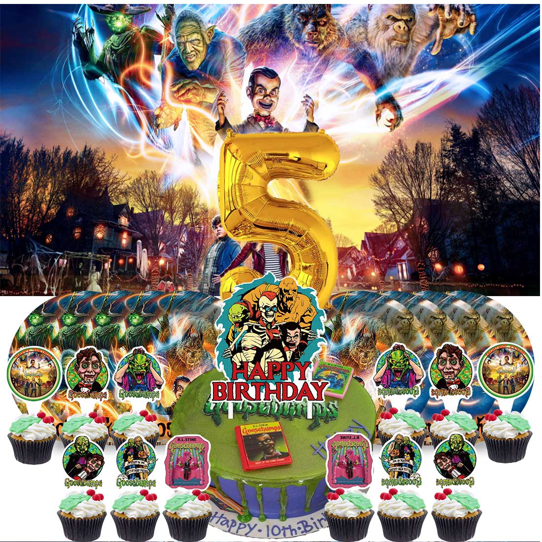 Goosebumps Balloons Party Supplies 5th Decor Tableware Birthday Cake ...