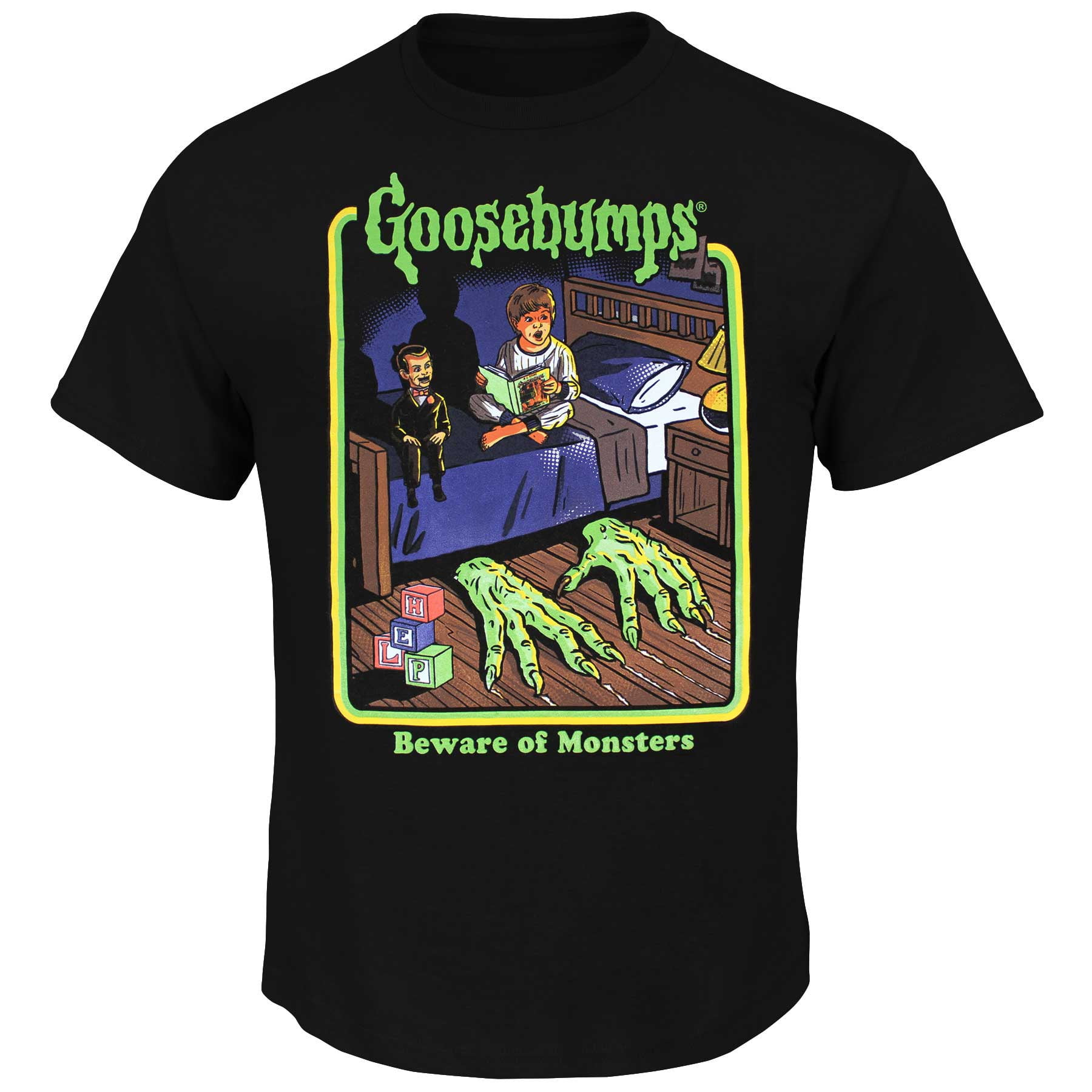 Goosebumps Beware of Monsters Bedtime Retro Men's T-Shirt, Black ...