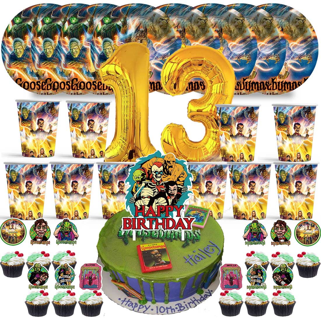 Goosebumps Birthday 13th Cups Party Supplies Plates Fans Decorations ...