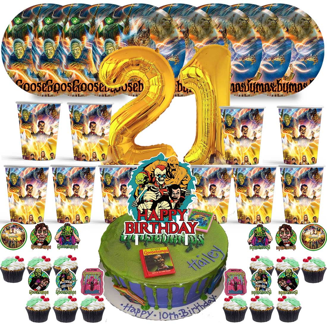 Goosebumps Birthday 21th Cups Party Supplies Plates Fans Decorations ...