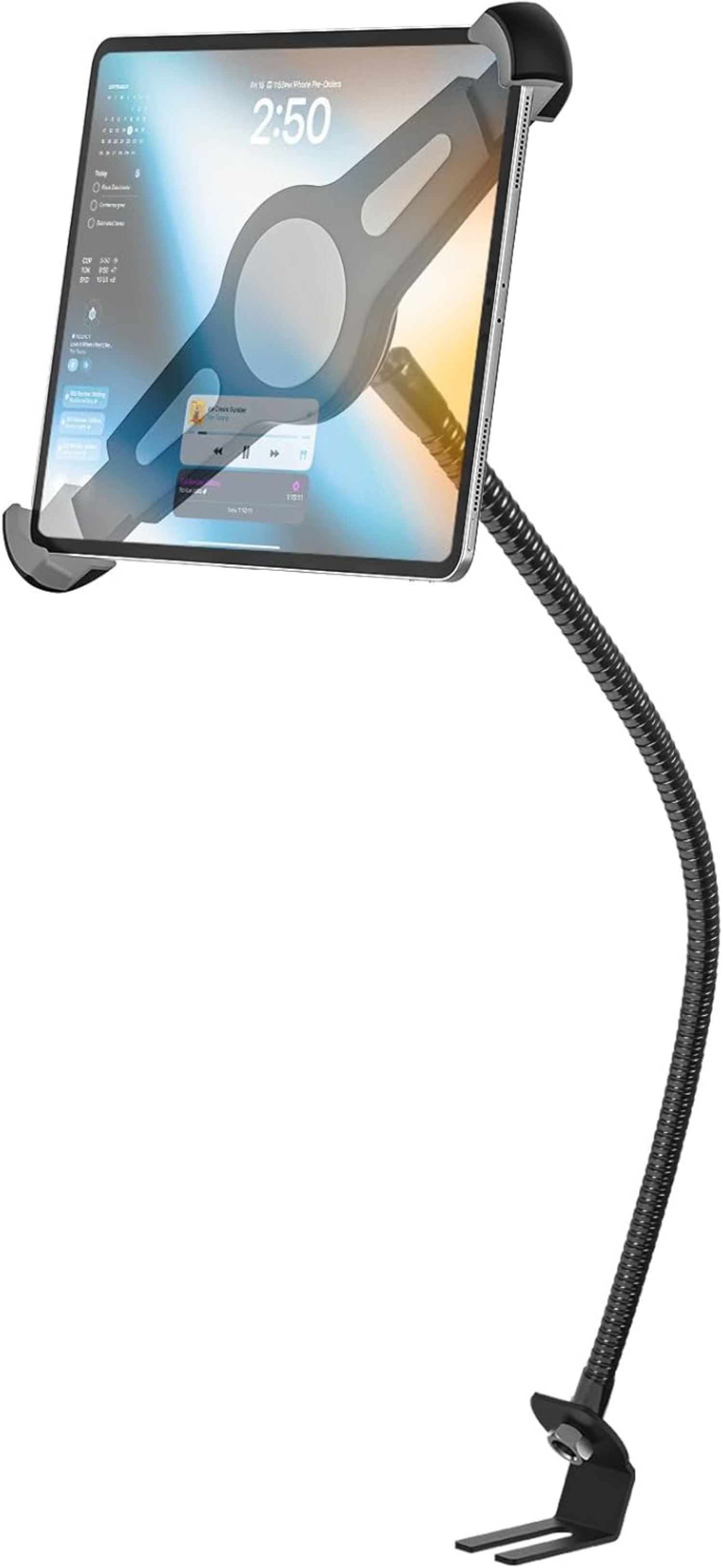 Gooseneck Car/Truck Seat Rail Tablet Holder Mount for 9.5"-14.5" iPad ...