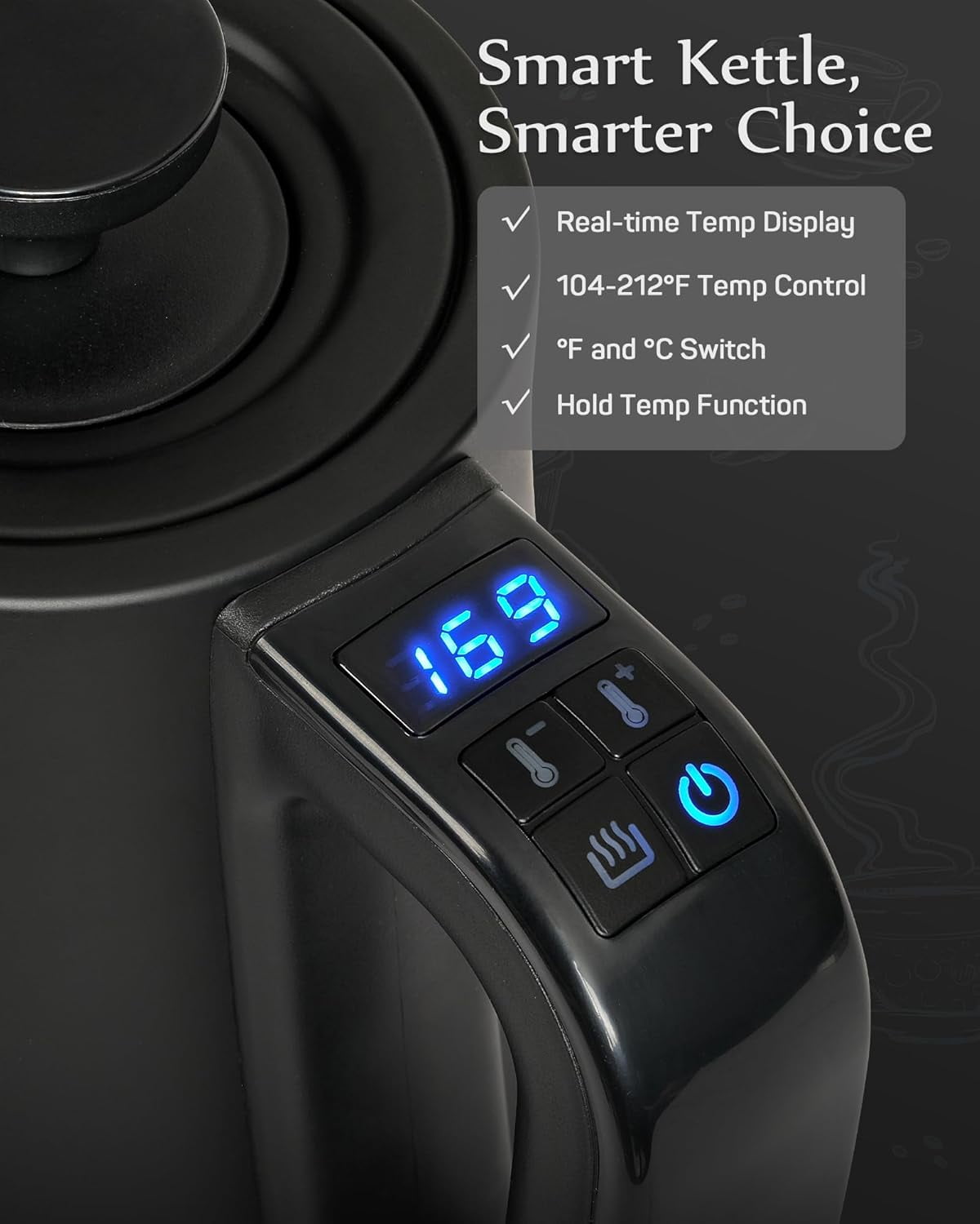 Gooseneck Electric Kettle, Electric Tea Kettle With Temperature Control ...