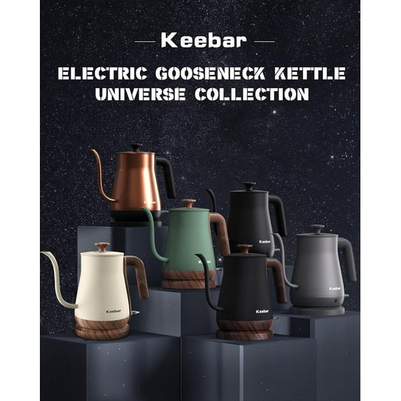 Gooseneck Electric Kettle - Stainless Steel Pour Over with Auto Shut ...
