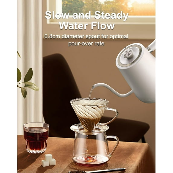 Gooseneck Electric Tea Kettle Pour-Over Kettle for Coffee, with 5 ...