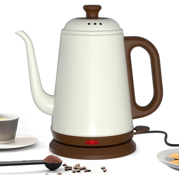 Gooseneck Kettle, 1L Water Boiler, Pour Over Coffee & , 1000W Heating ...