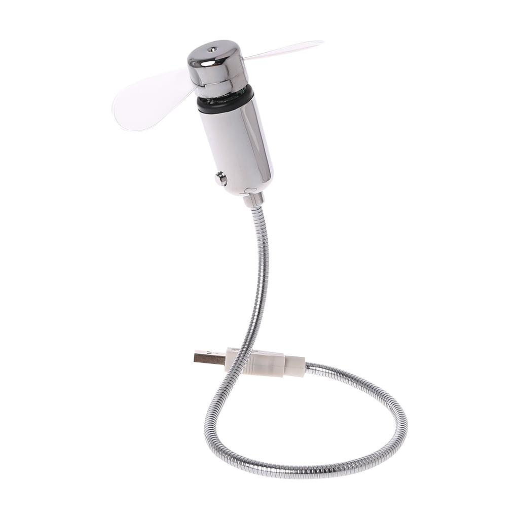 Gooseneck USB Cooling Fan LED Flashing Time Display Function Clock Fan ...