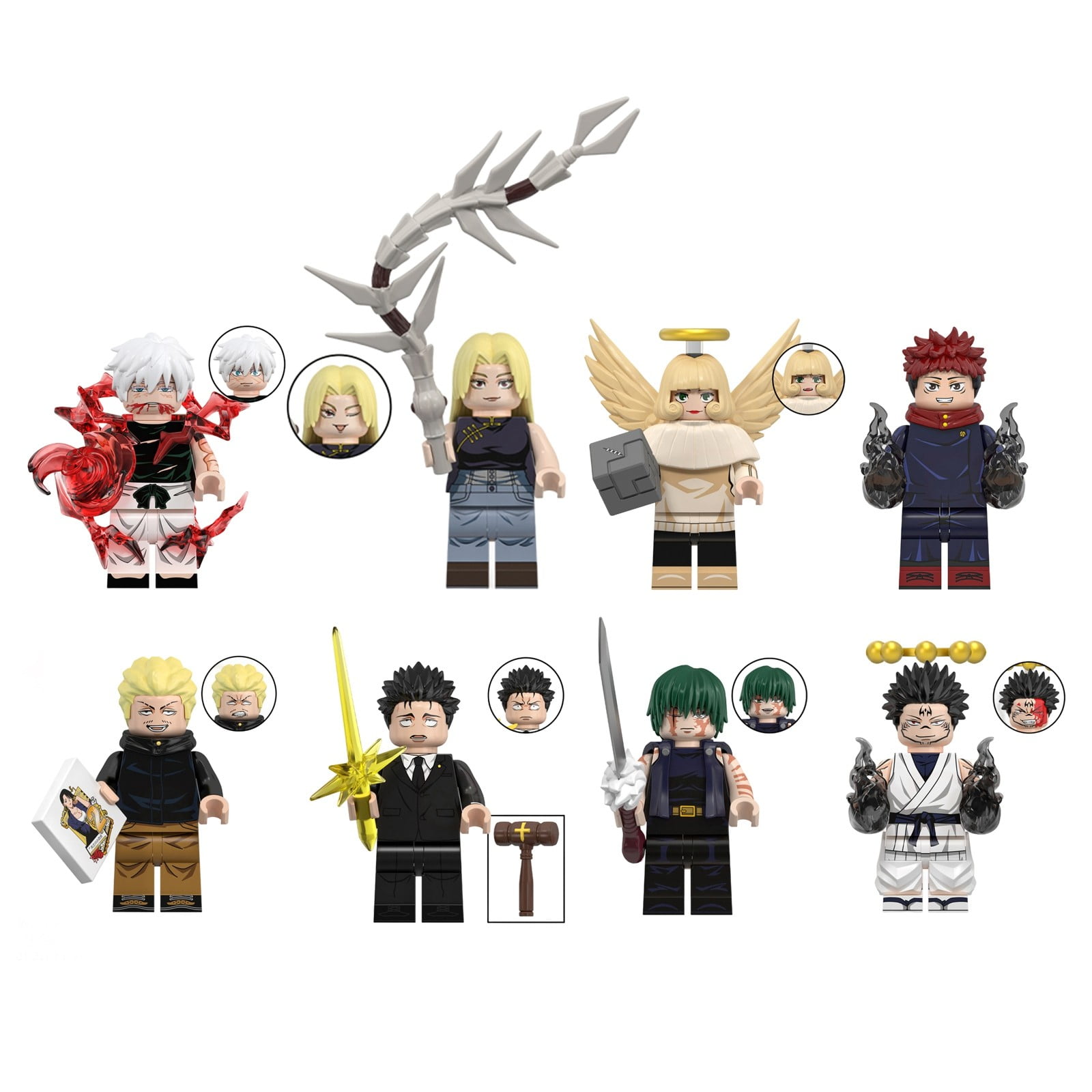 Goote Jujutsu Kaisen Series Action Figures Building Blocks Set - 8Pcs ...