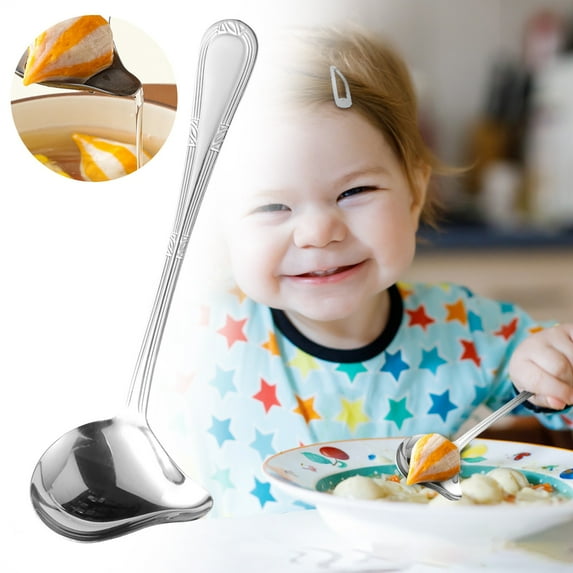 Goowood 1 Pieces Small Drizzle Spoon Stainless Saucier Soup Spoon For ...