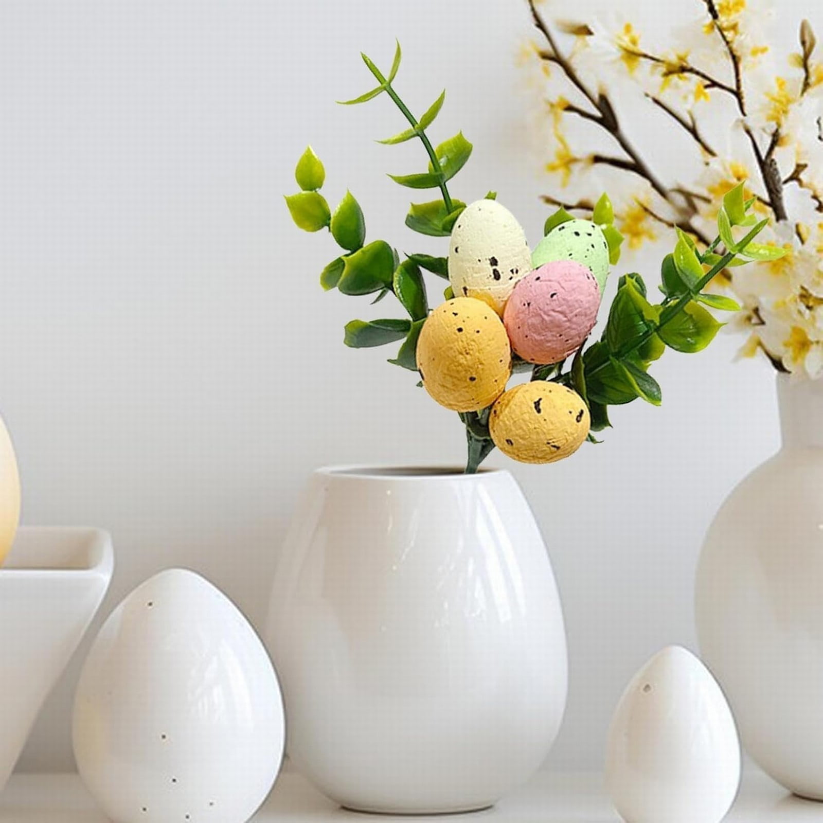 Goowood Artificial Easter Egg Flower Picks Easter Decorations Spring ...