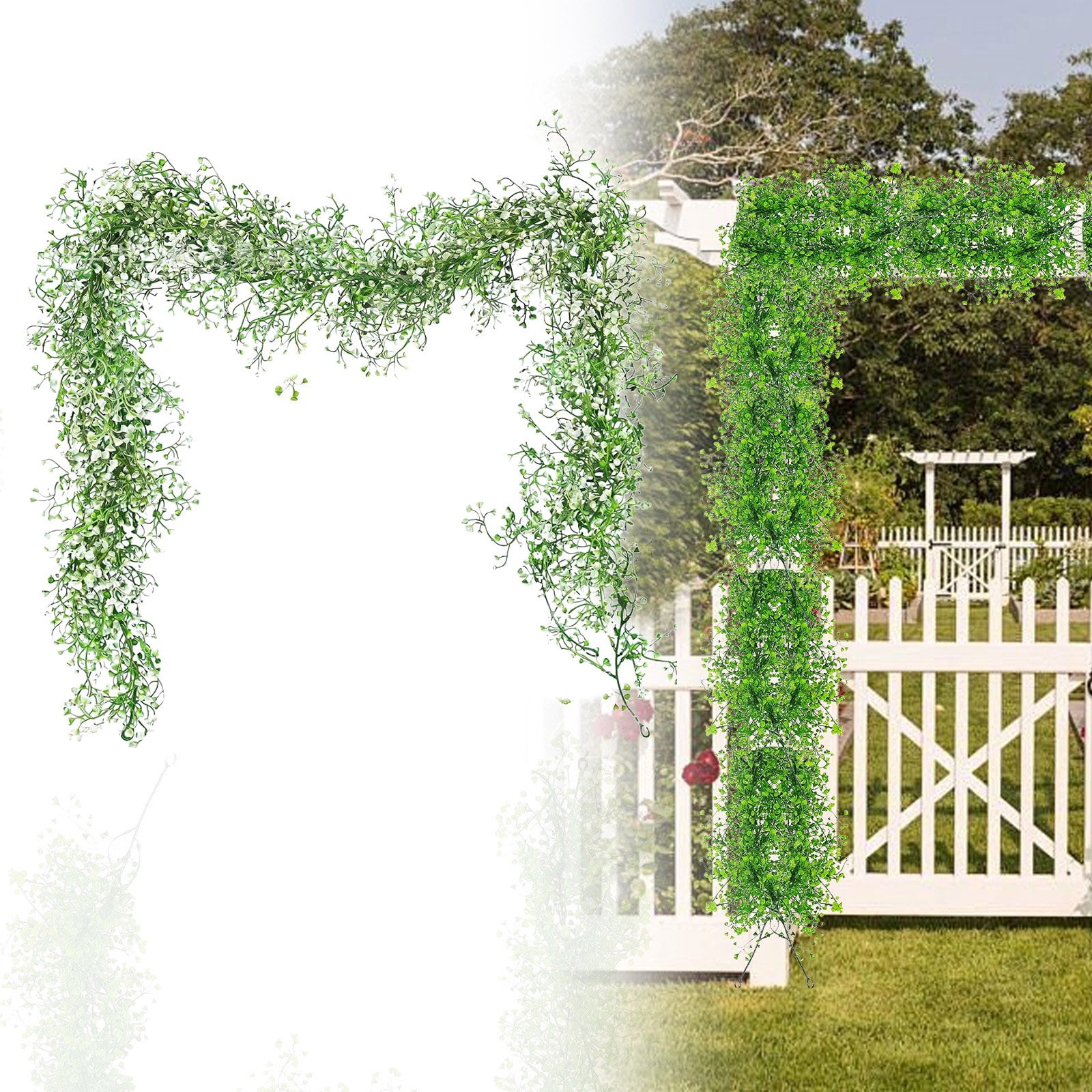 Goowood Artificial Hanging Plants Faux Willow Fern Vine Greenery ...