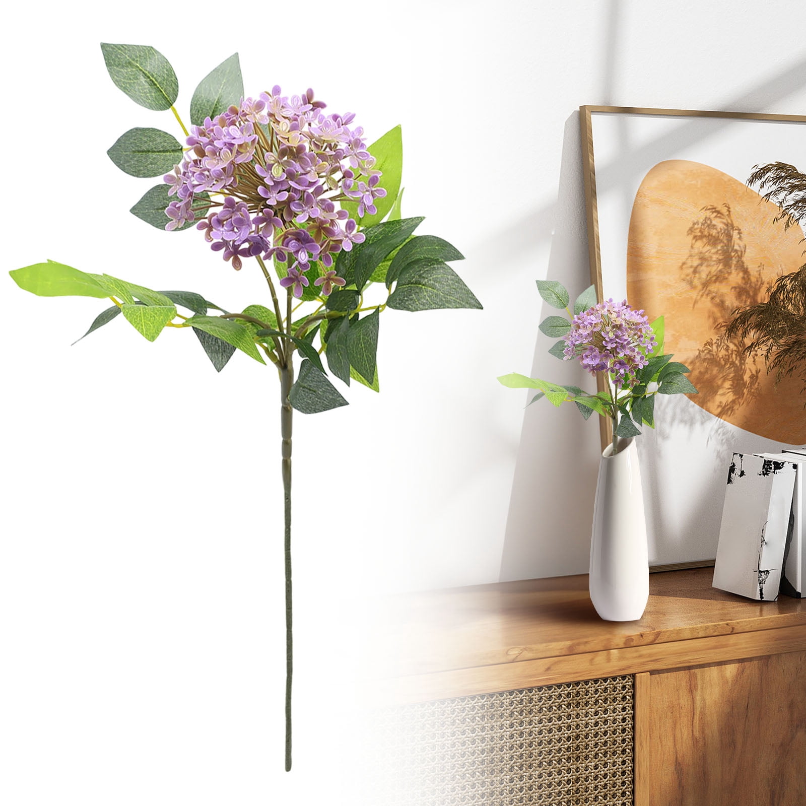 Goowood Artificial Hydrangea Flower Round Rose Branches For Wedding ...