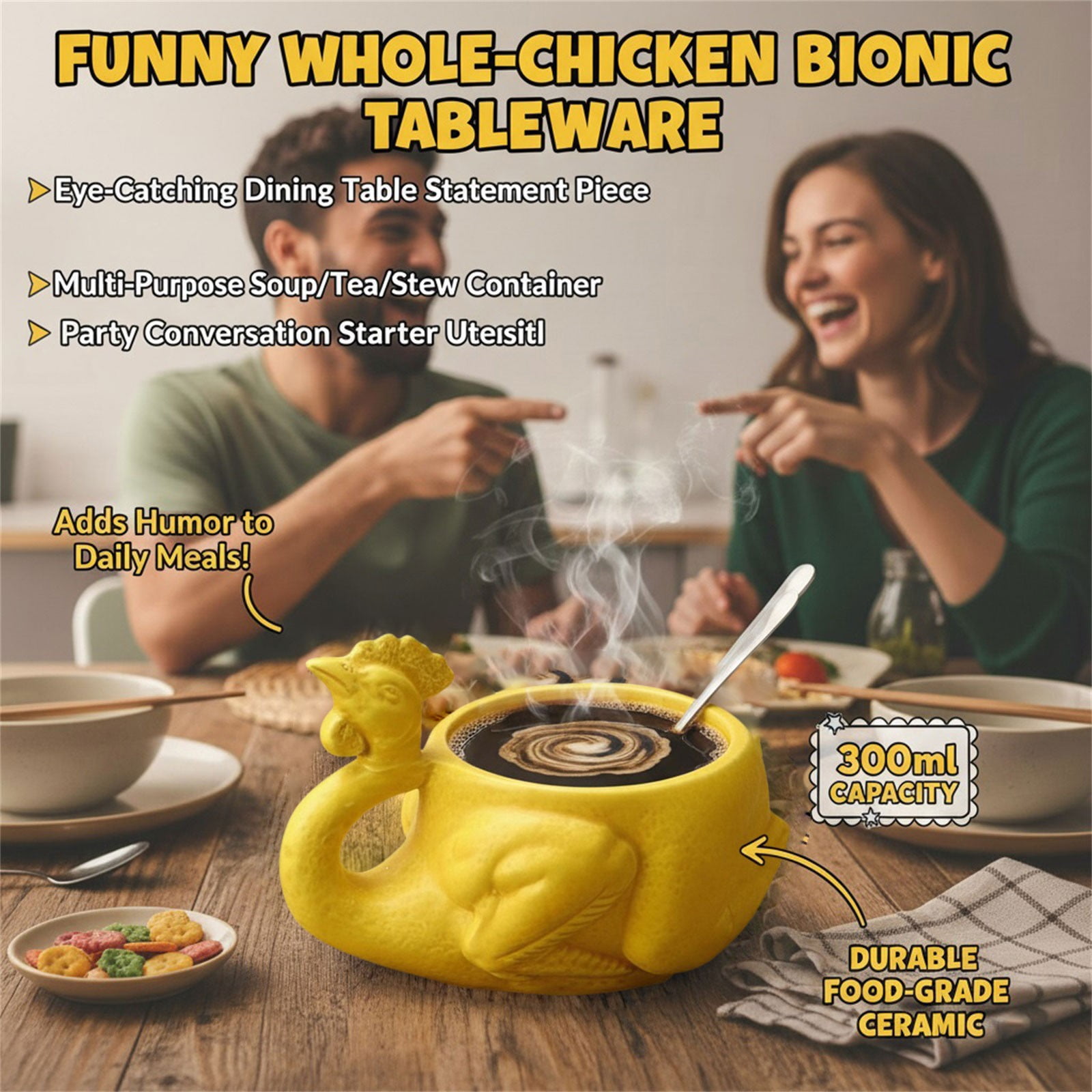 Goowood Creative Ceramic Baked Chicken Mug - Funny Weird Sculpted ...