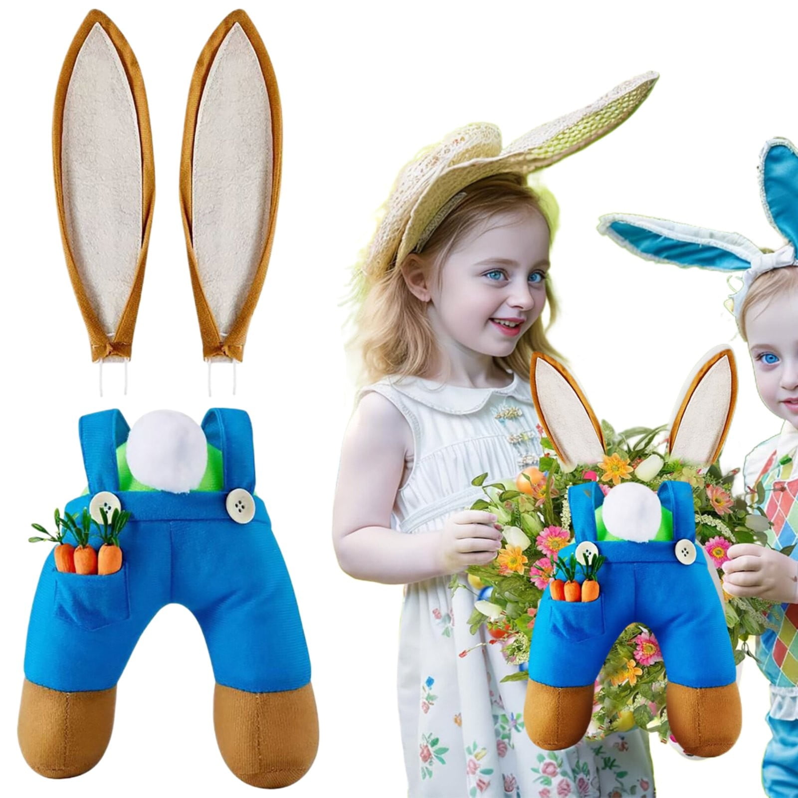 Goowood DIY Easter Wreath Bunny Butt Kit with Ears Attachment Spring ...