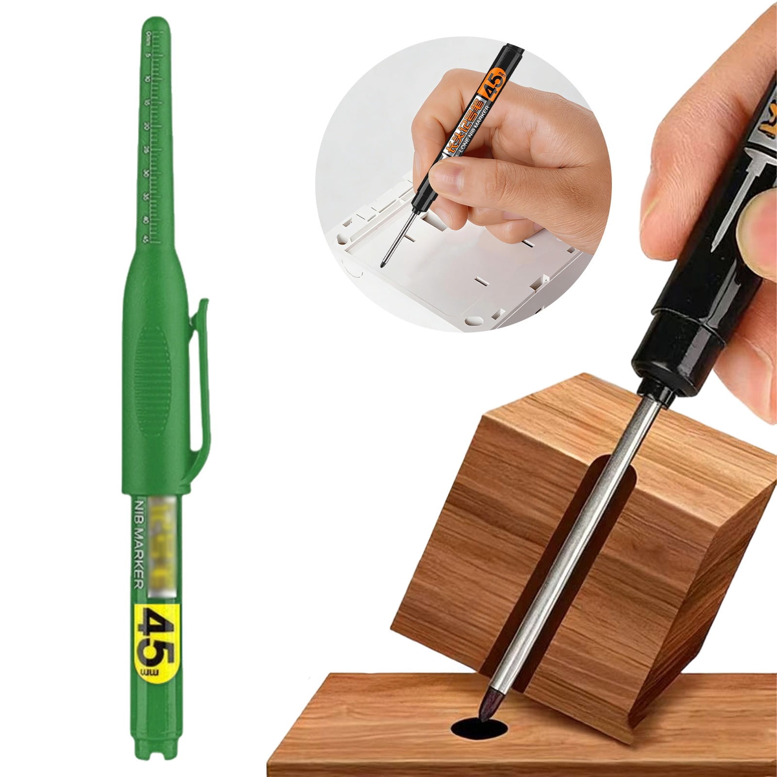 Goowood Deep Hole Marker Long Nose Carpenter Pen Waterproof Permanent ...