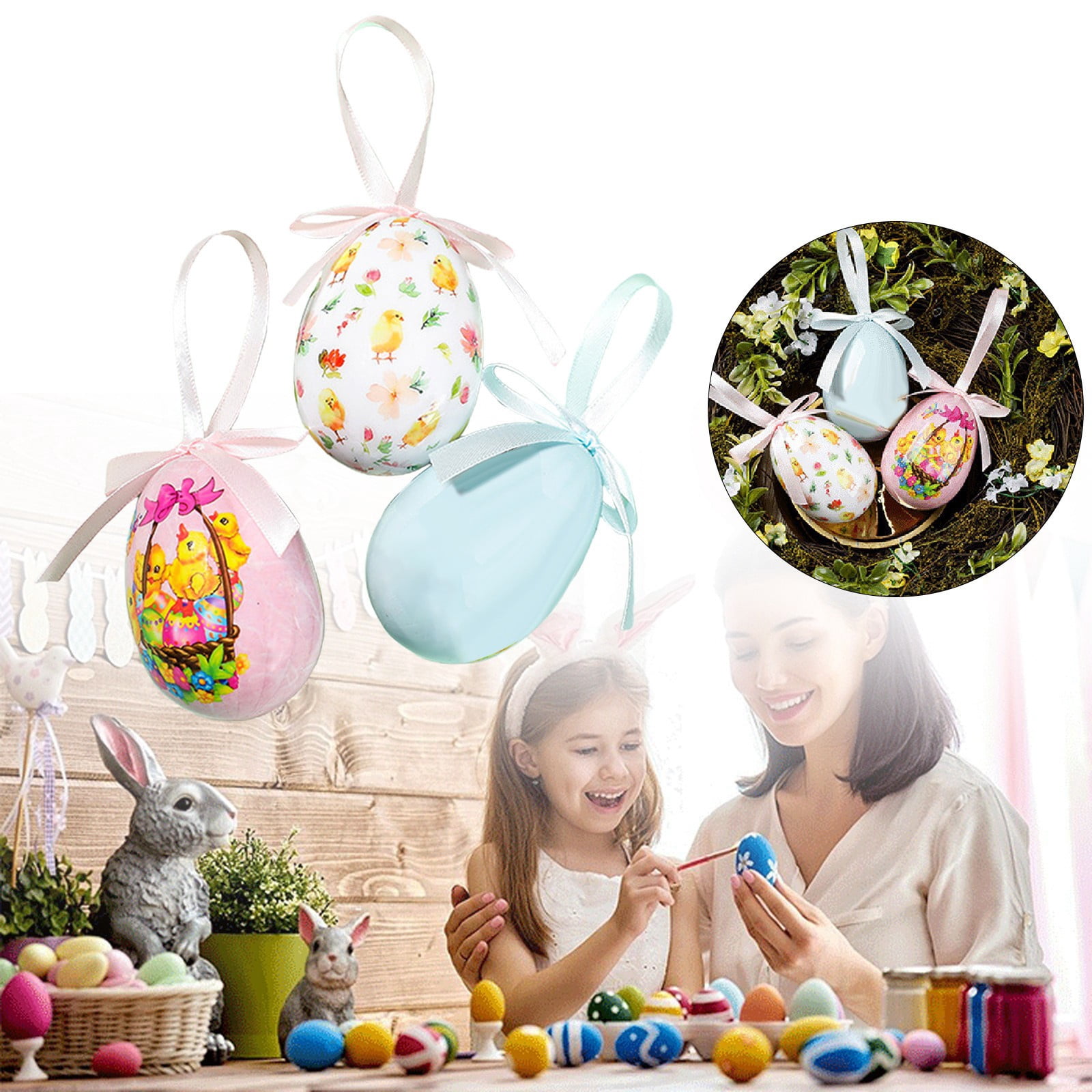 Goowood Easter Decorations Easter Tree Ornaments Bunny Easter Egg ...