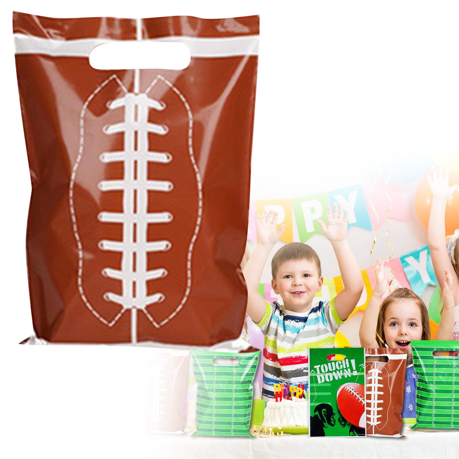Goowood Football Party Favor Bags Sports Theme Treat Sacks Rugby ...