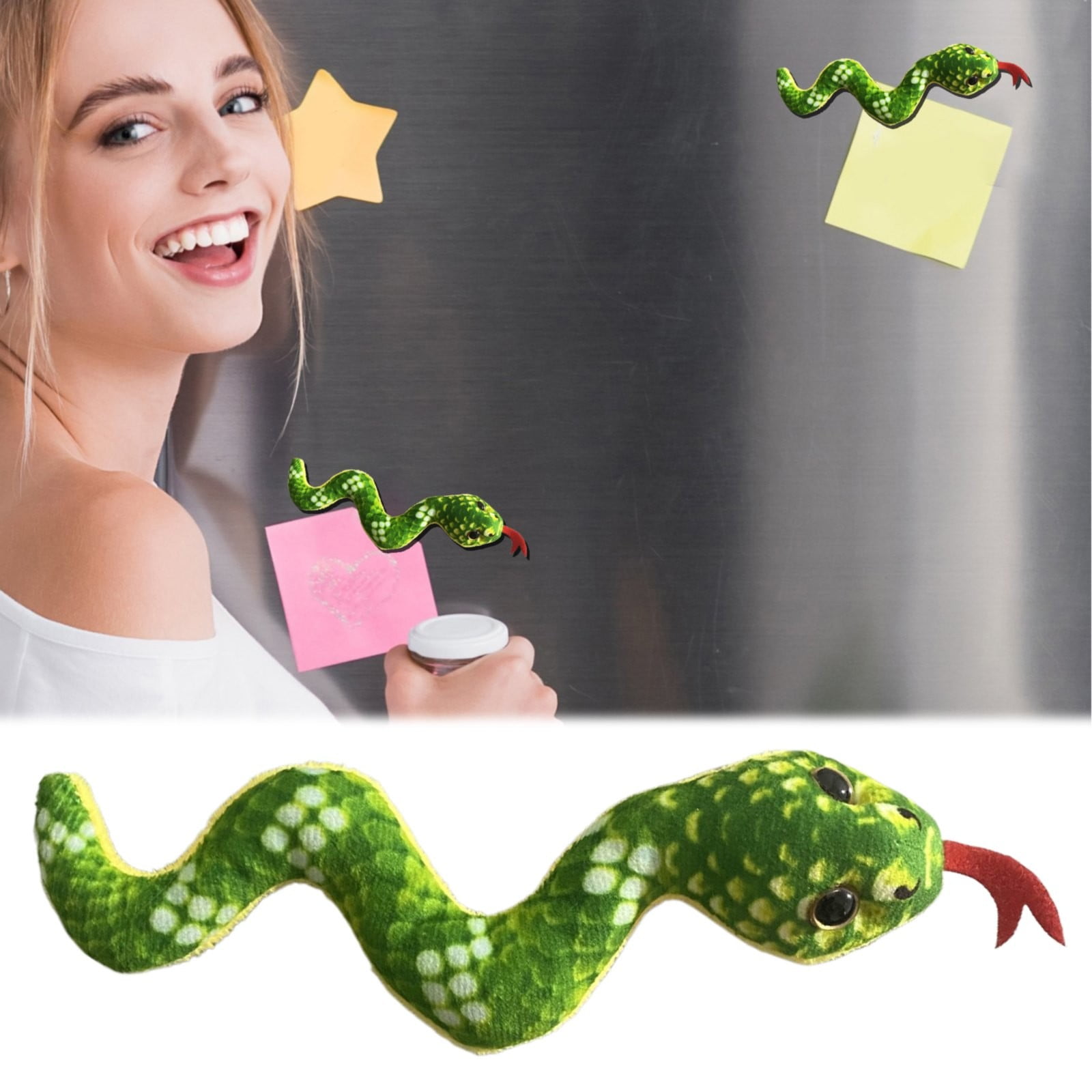 Goowood Fridge Magnets Green Snake Plush Refrigerator Magnets for ...