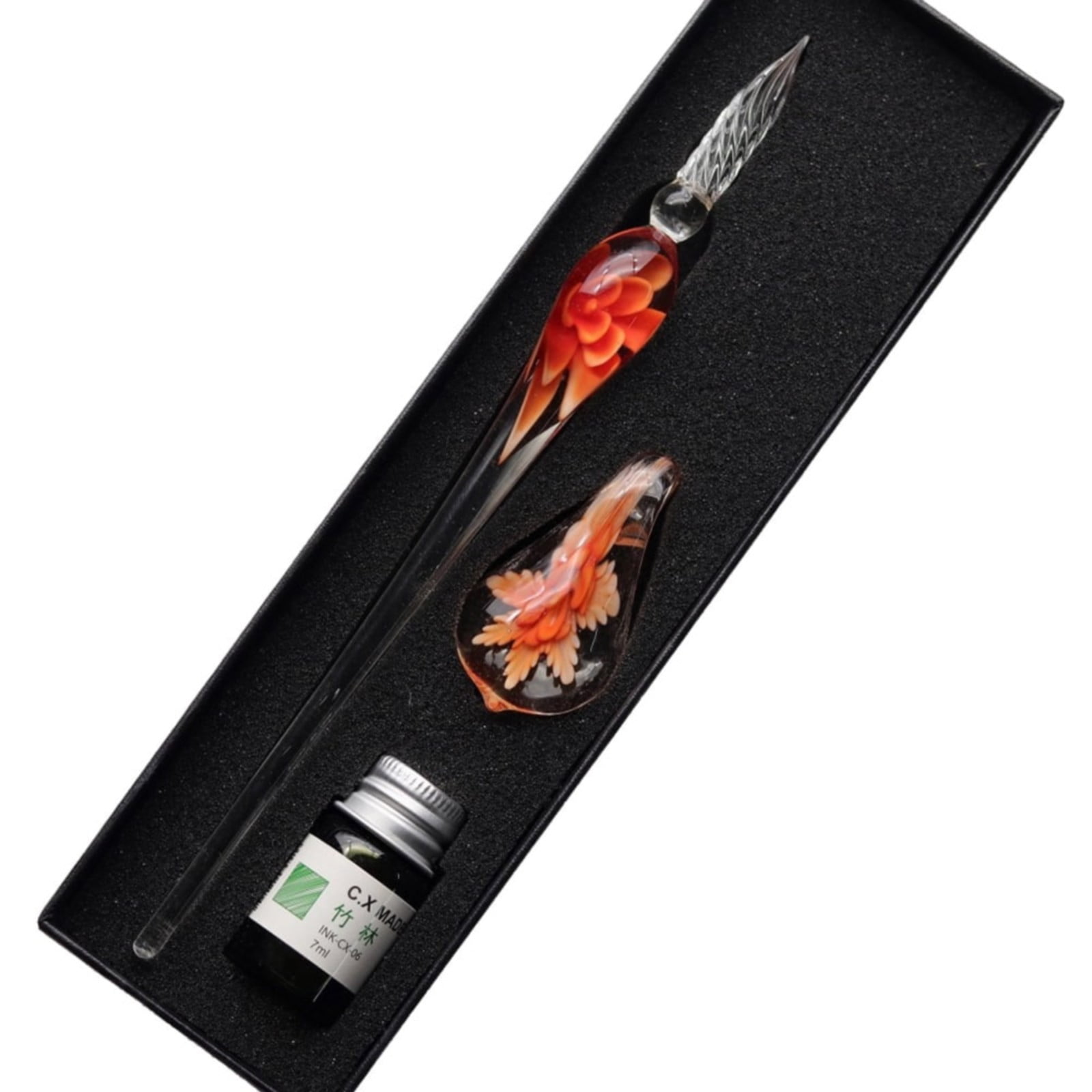 Goowood Glass Dip Pen Set Floral Vintage Glass Calligraphy Pen 3 Piece ...