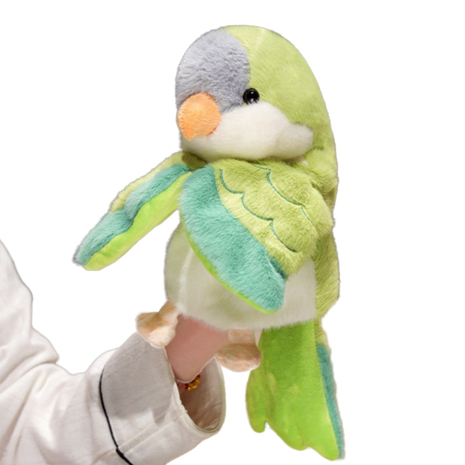 Goowood Green Parrot Hand Puppet Stuffed Animal 8 Inch Soft Plush Bird ...