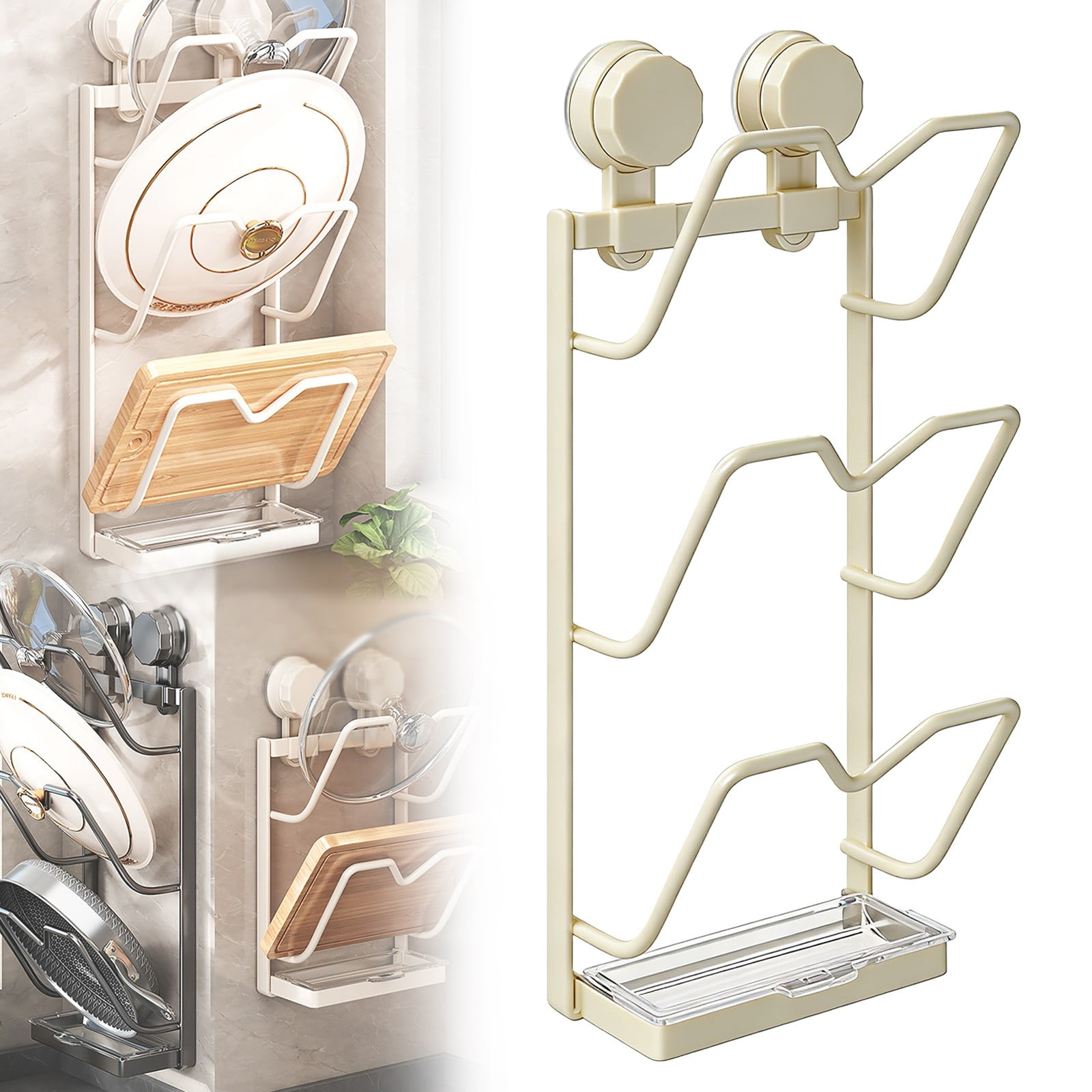 Goowood Hanging Kitchen Basket Wall Mounted Sturdy Wire Organizers For ...