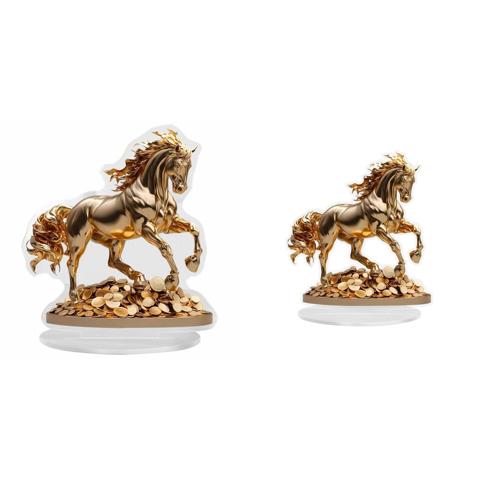 Goowood Horse Statue Tabletop Sculpture - 2D Flat Acrylic Desktop ...