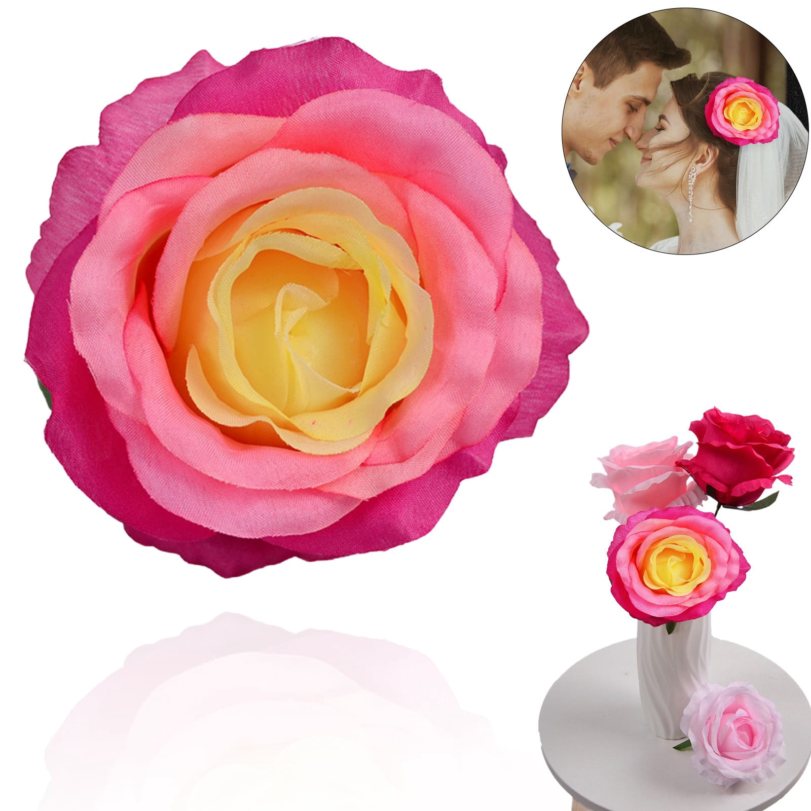 Goowood Realistic Artificial Flowers Fake Roses Silk for DIY Wedding ...