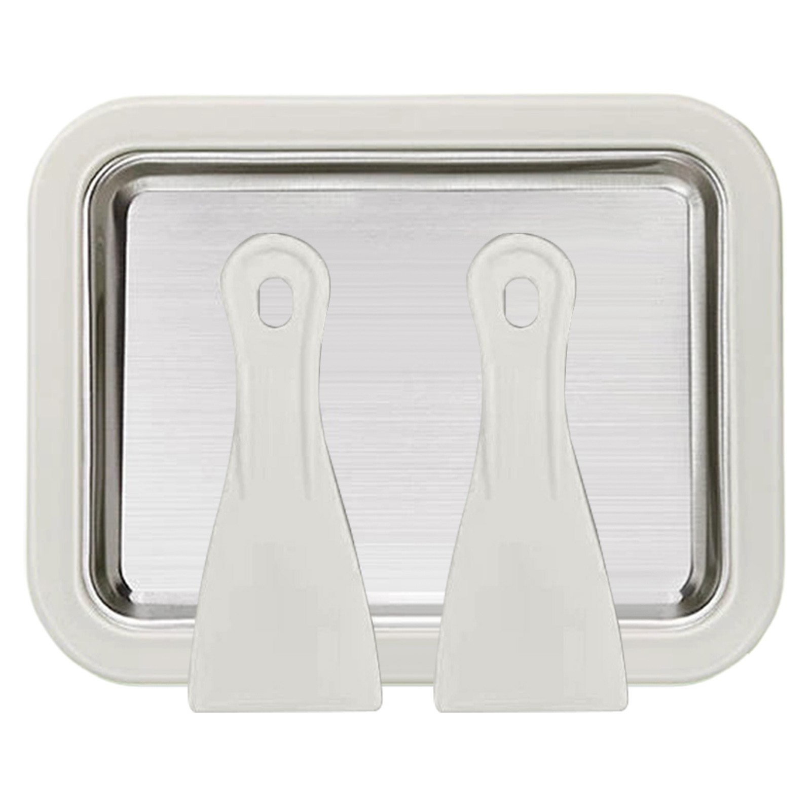 Goowood Rolled Ice Cream Maker Tray Stainless Steel Freezer Plate with ...