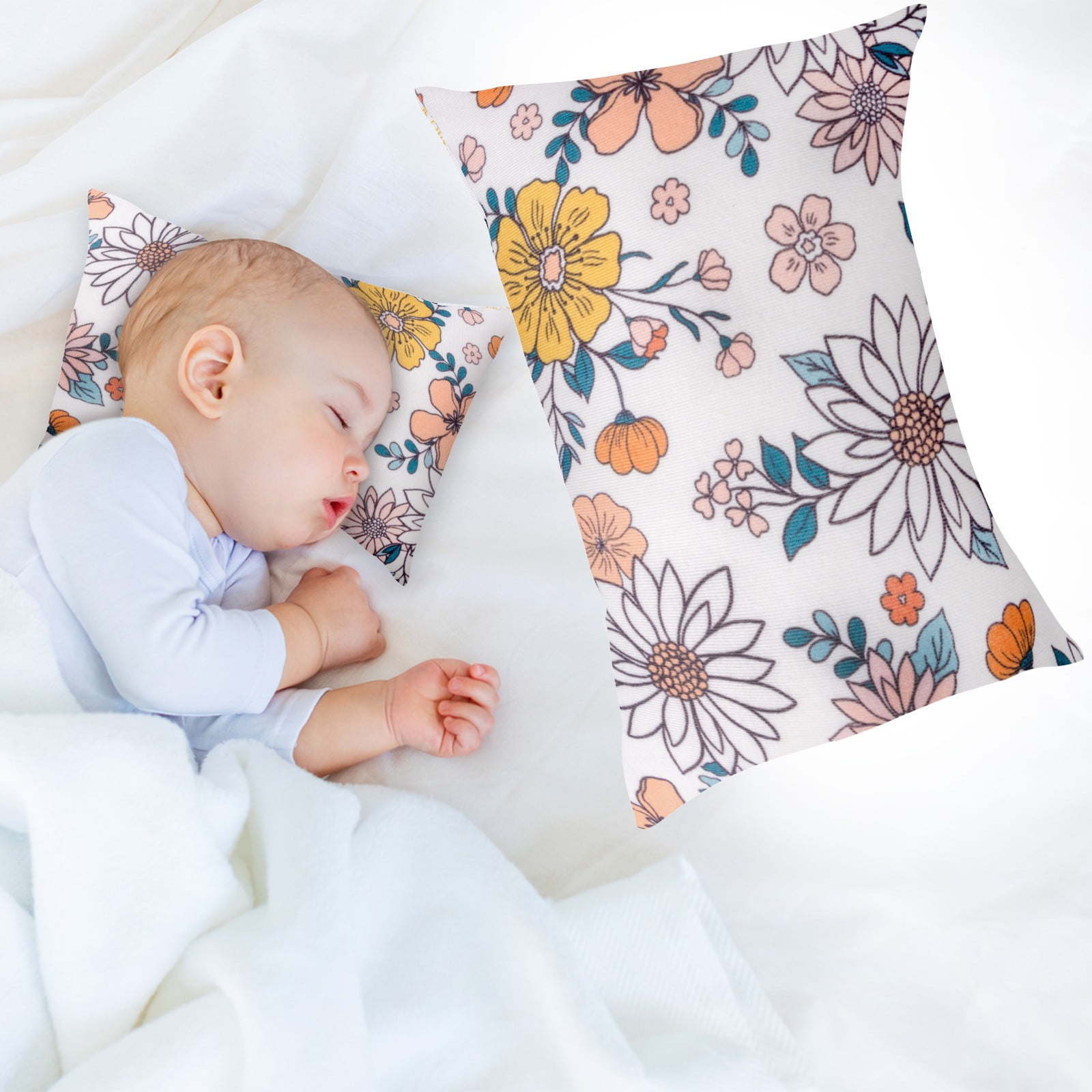 Goowood Small Travel Pillow Toddler Neck Pillow Washable Mini Pillow ...
