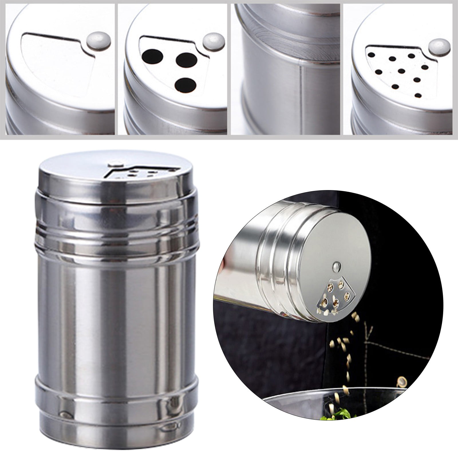 Goowood Stainless Steel Sugar Shaker and Spice Dispenser with ...