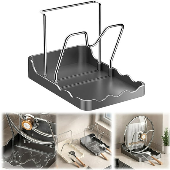 Goowood Stainless Stovetop Pot Lid Holder Spatula Rest Utensil Rack ...