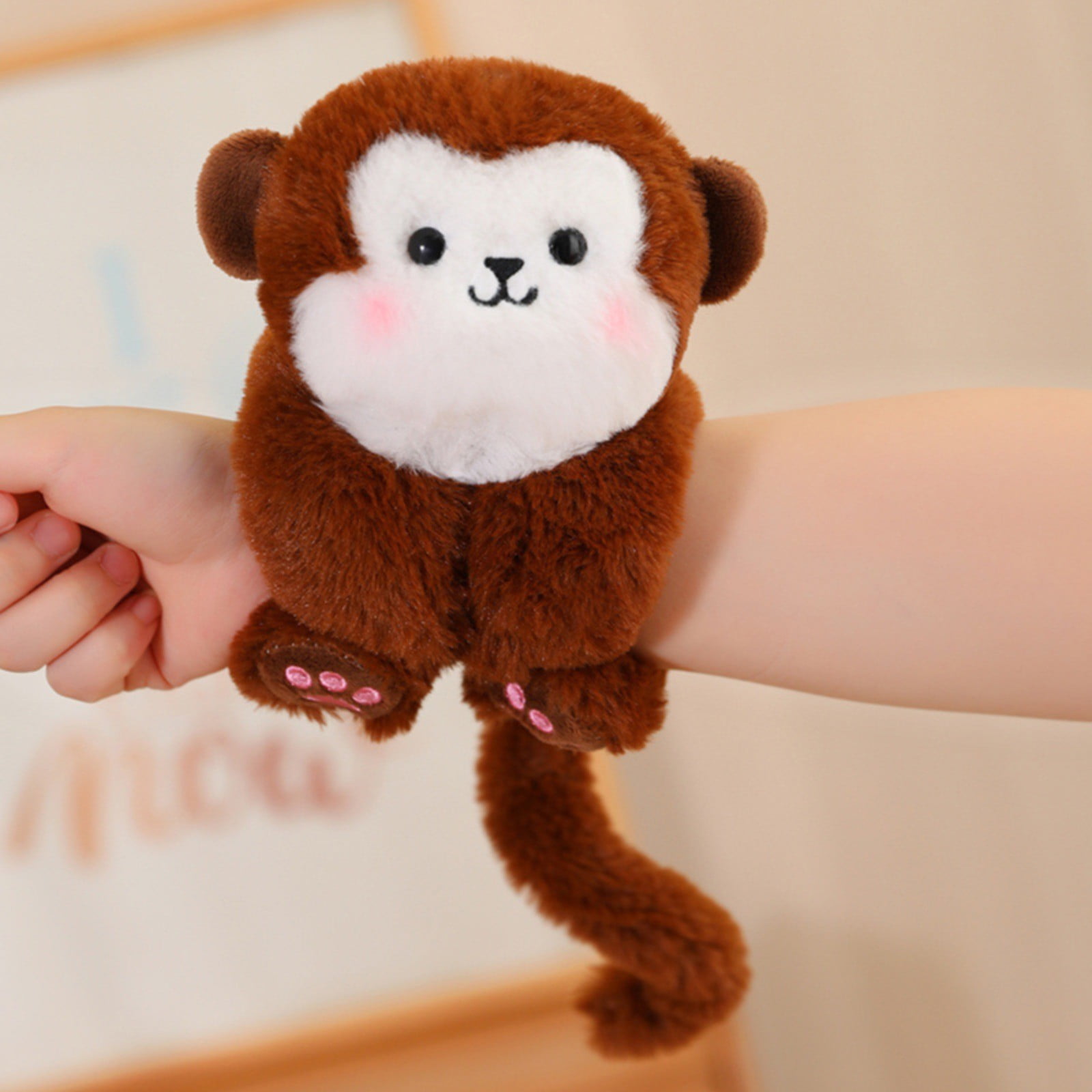 Goowood Stuffed Monkey Animal Slap Bracelets for Kids Soft Plush Toy ...